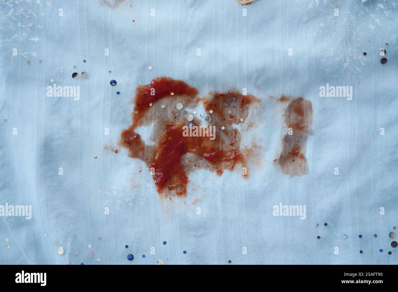 Red stain on fabric hi-res stock photography and images - Alamy