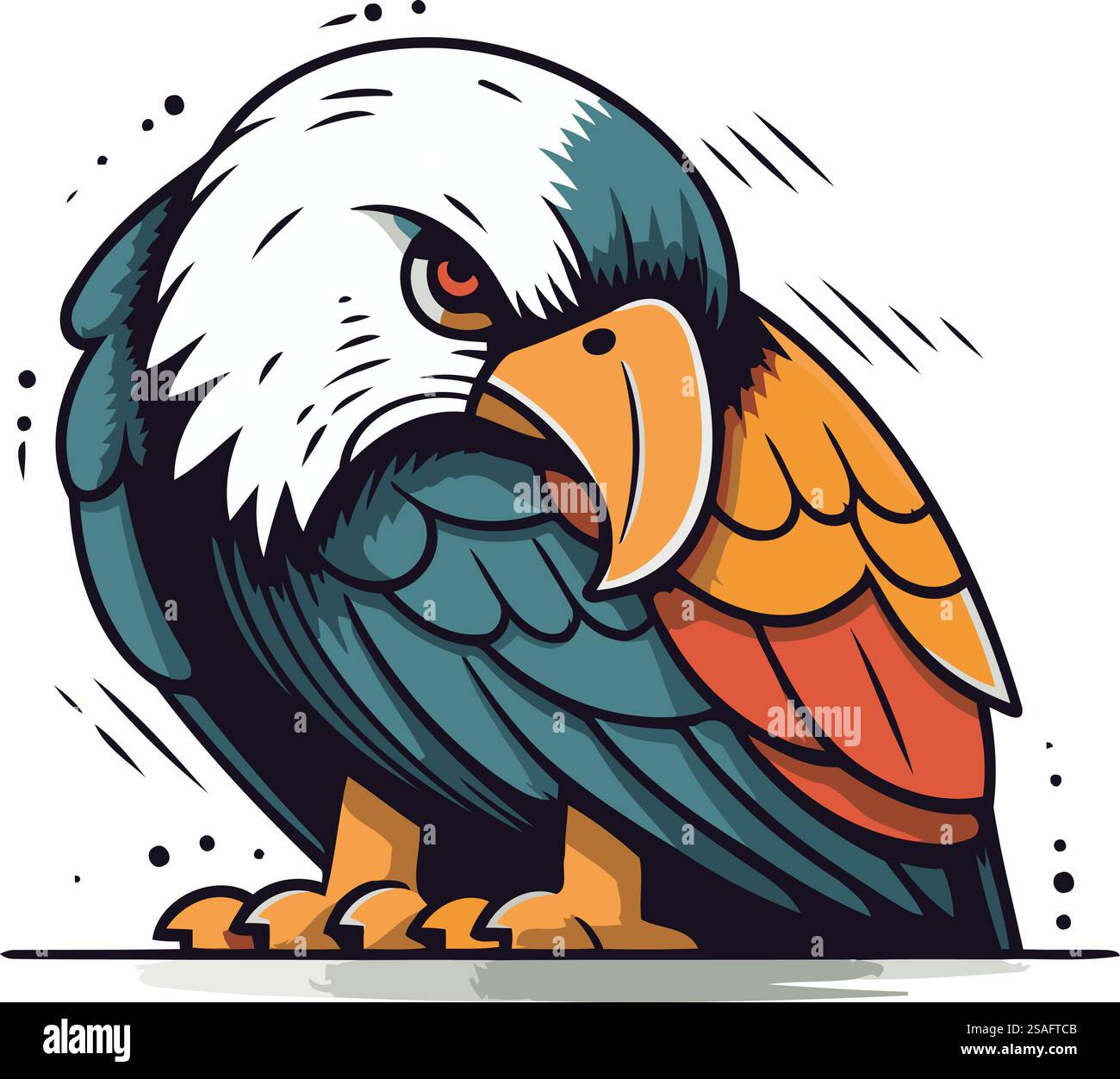 Bald eagle vector illustration isolated on white background. Cartoon ...