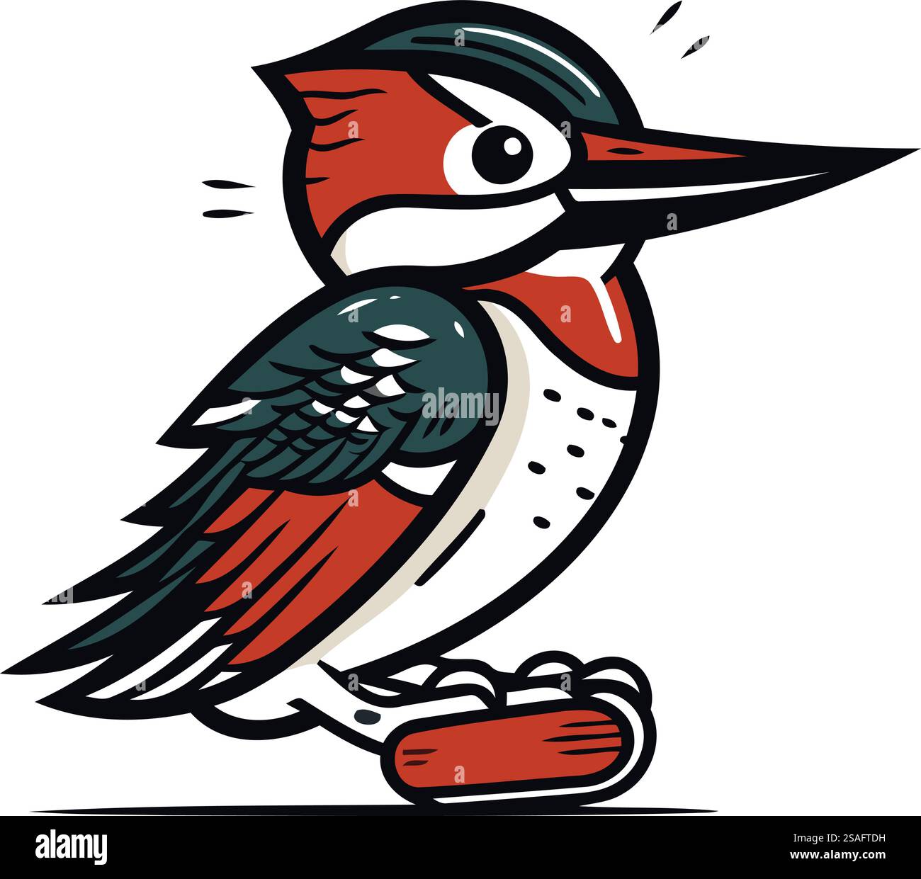 Cute Woodpecker Cartoon Mascot. Vector illustration Stock Vector Image ...