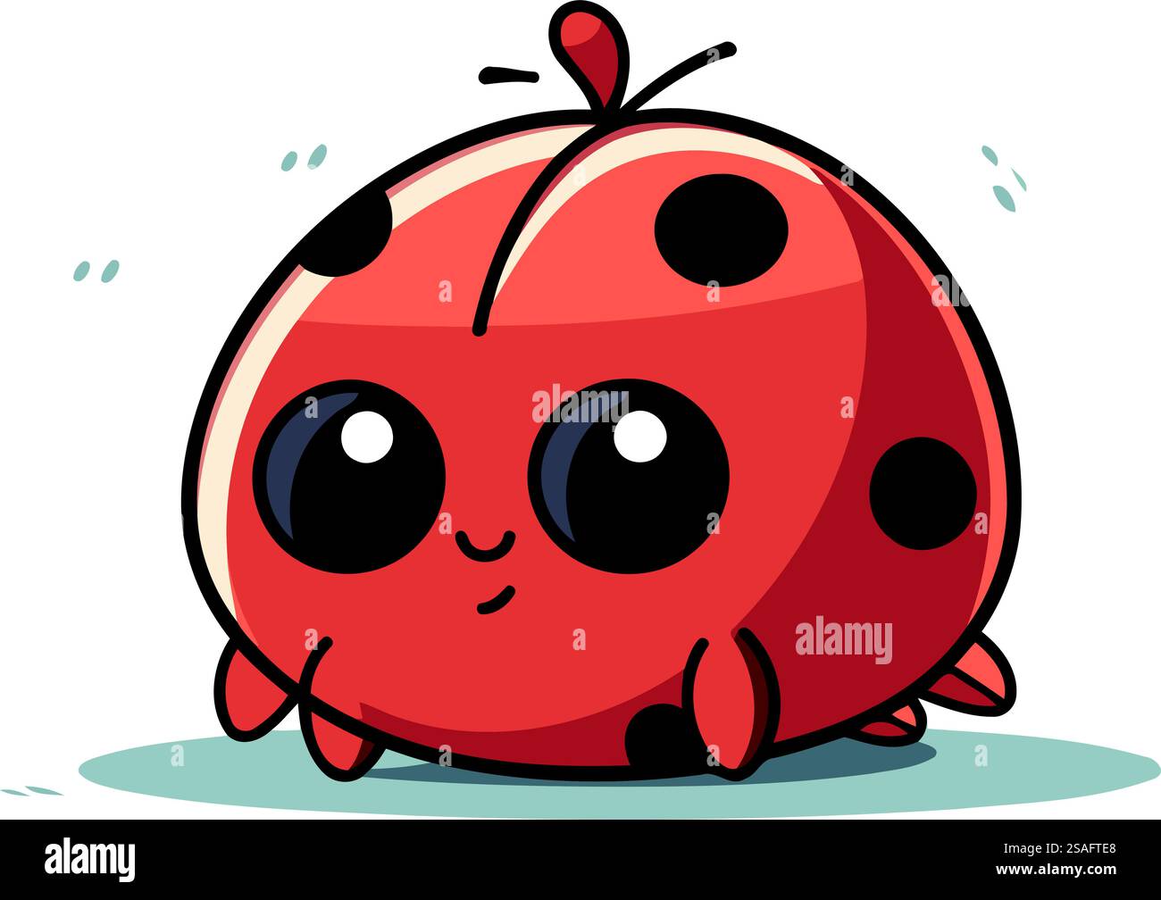 Cute cartoon ladybug isolated on white background. Vector illustration ...
