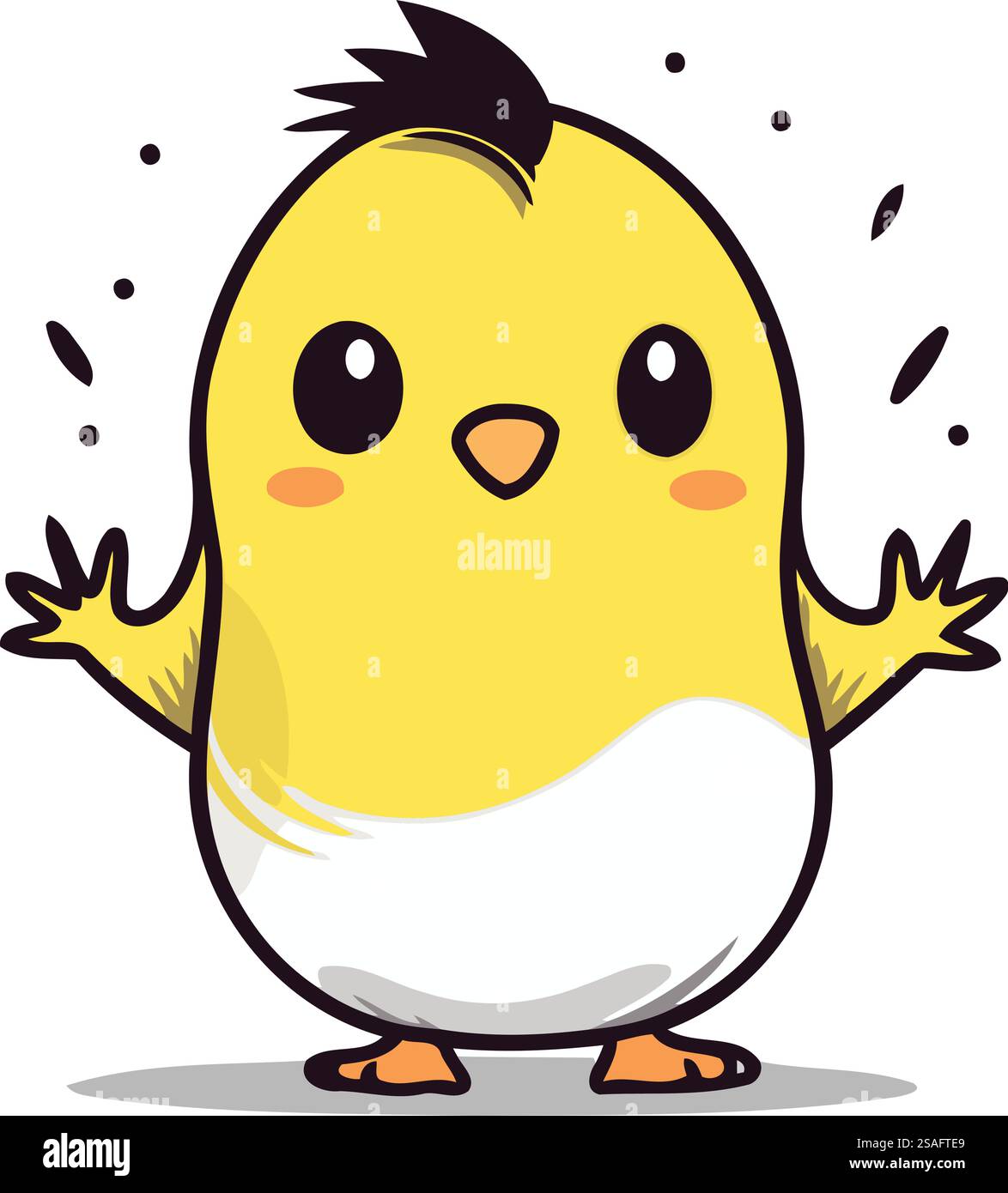 cute little chick cartoon character vector illustration isolated on ...