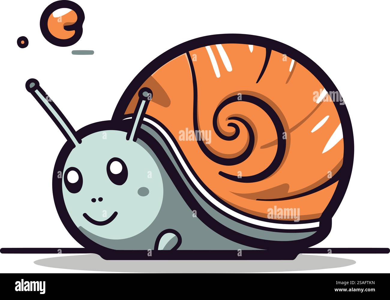 Snail cartoon character. Cute and funny. Vector illustration Stock ...