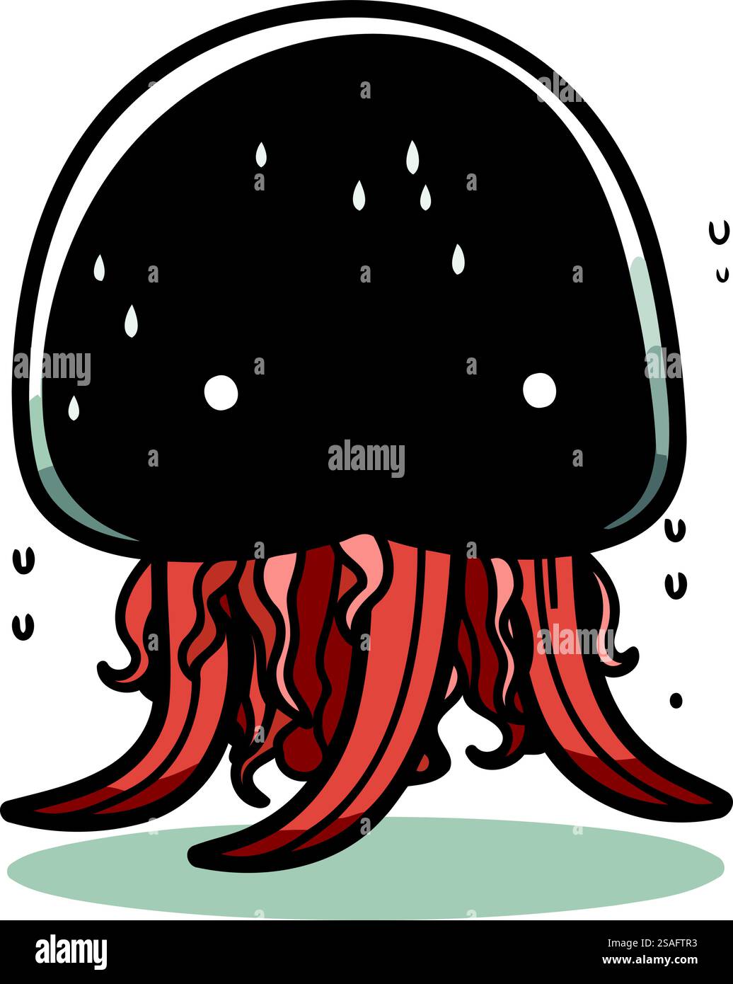 Cute jellyfish cartoon character vector illustration. Cute jellyfish ...