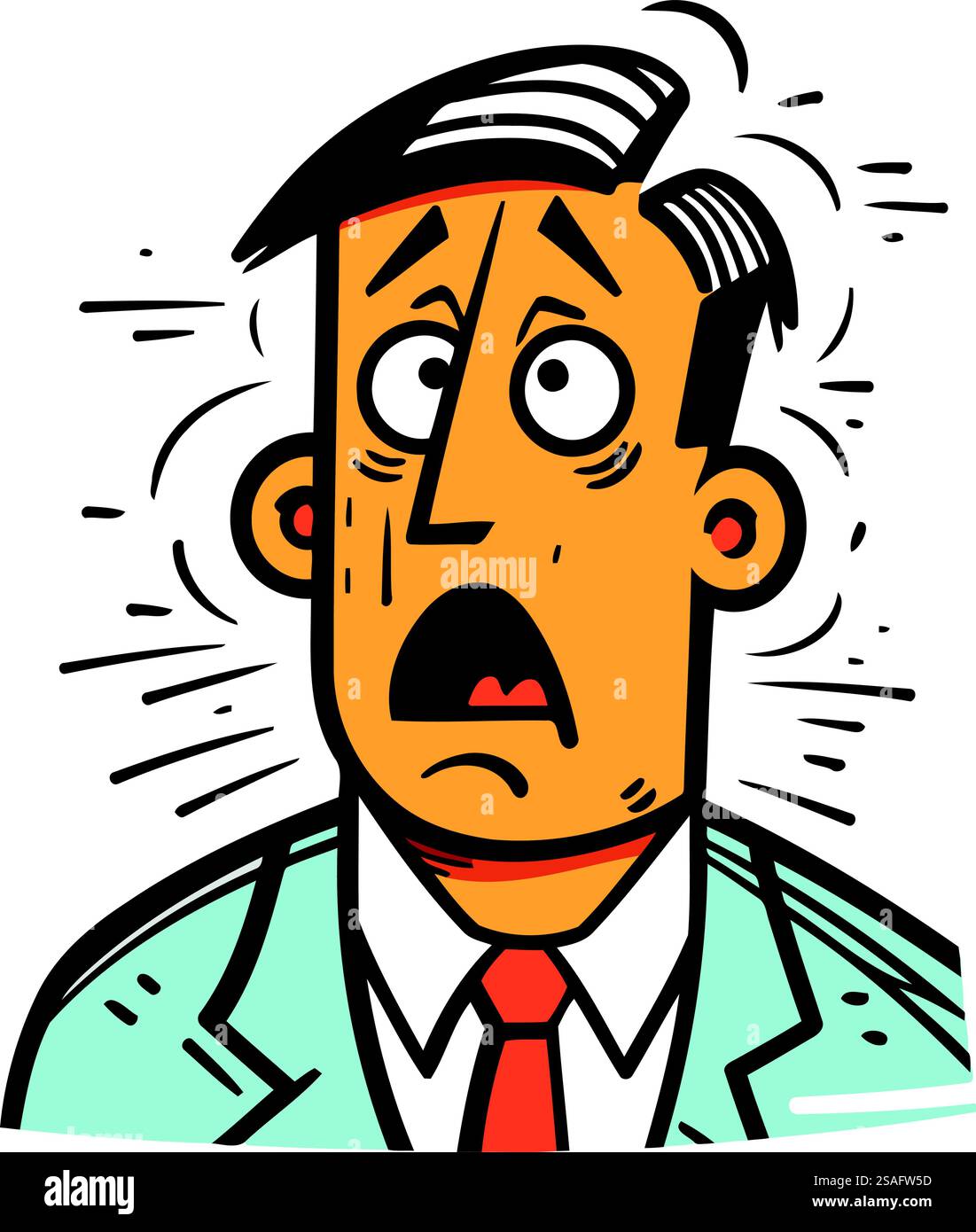 Angry man. Vector illustration in cartoon style. Isolated on white ...