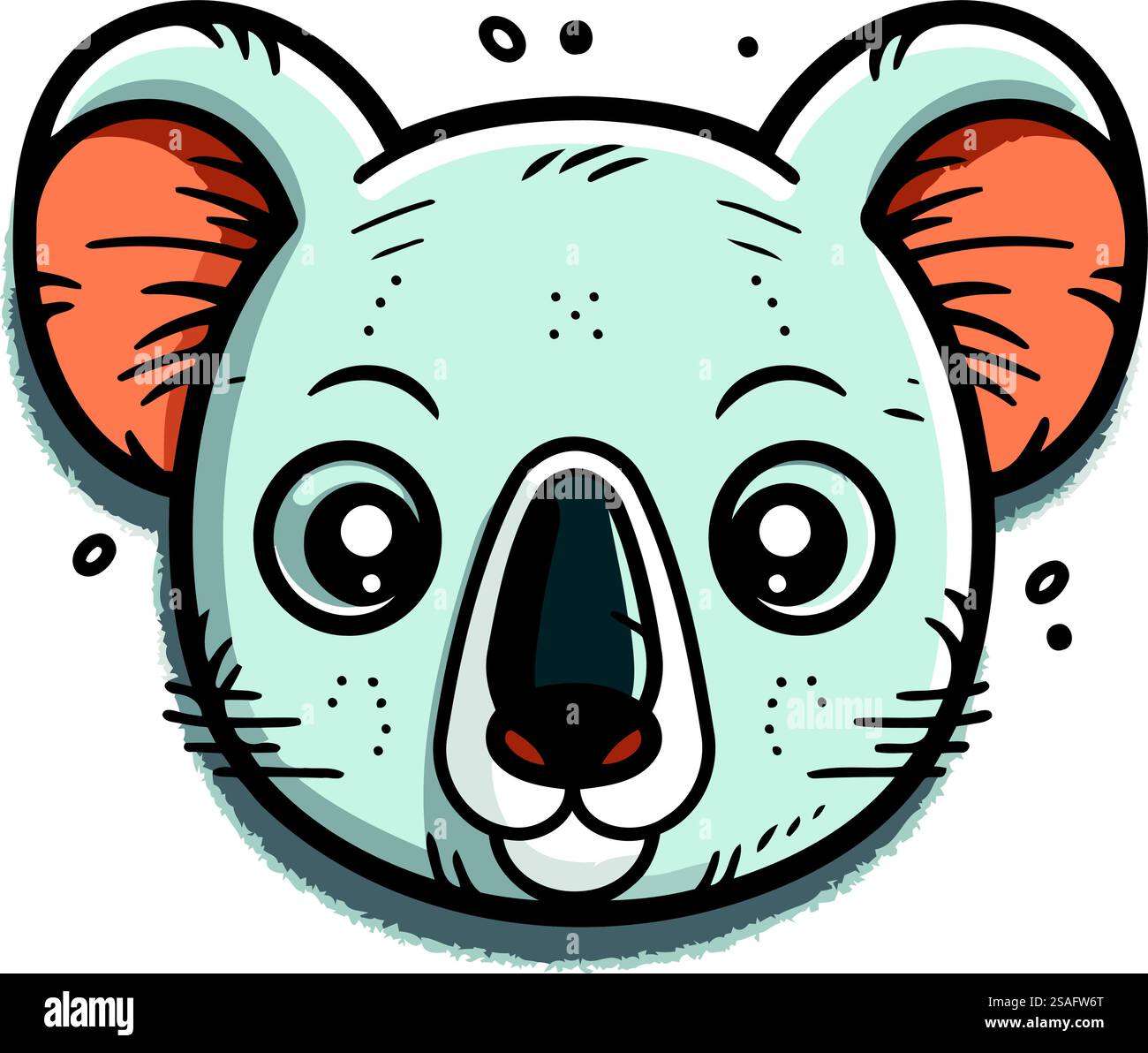 Cute koala face. Vector illustration isolated on white background Stock ...