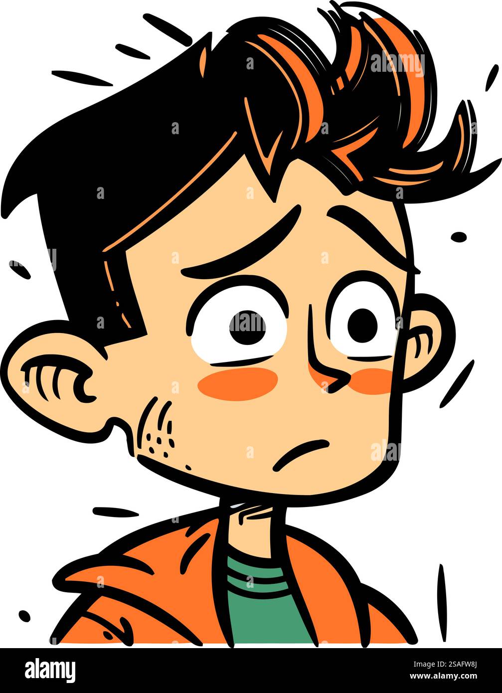 Angry boy. Vector illustration in cartoon style. Isolated on white ...