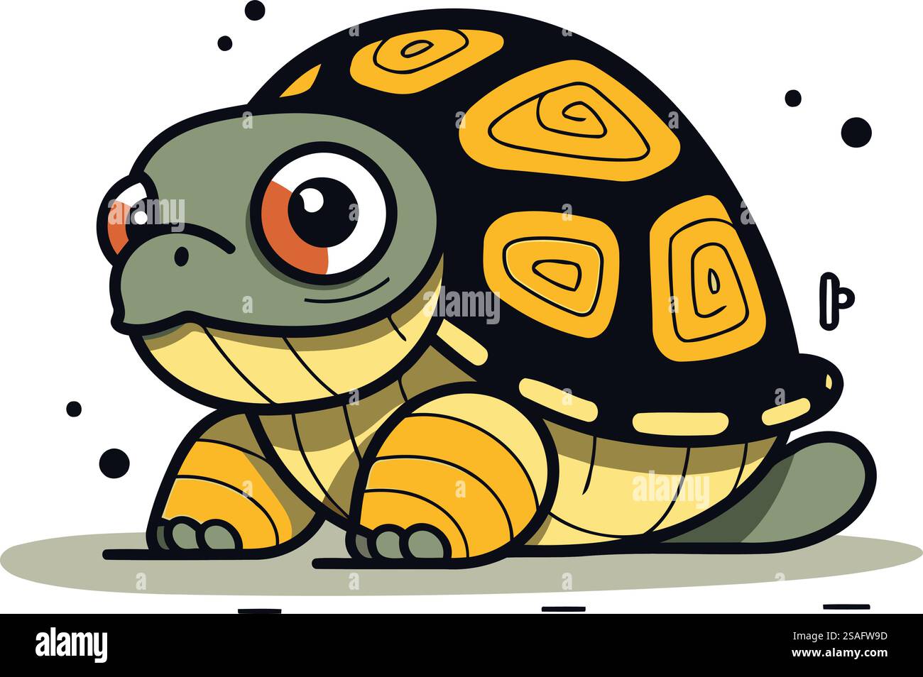 Cartoon turtle. Vector illustration of a cute cartoon tortoise Stock ...
