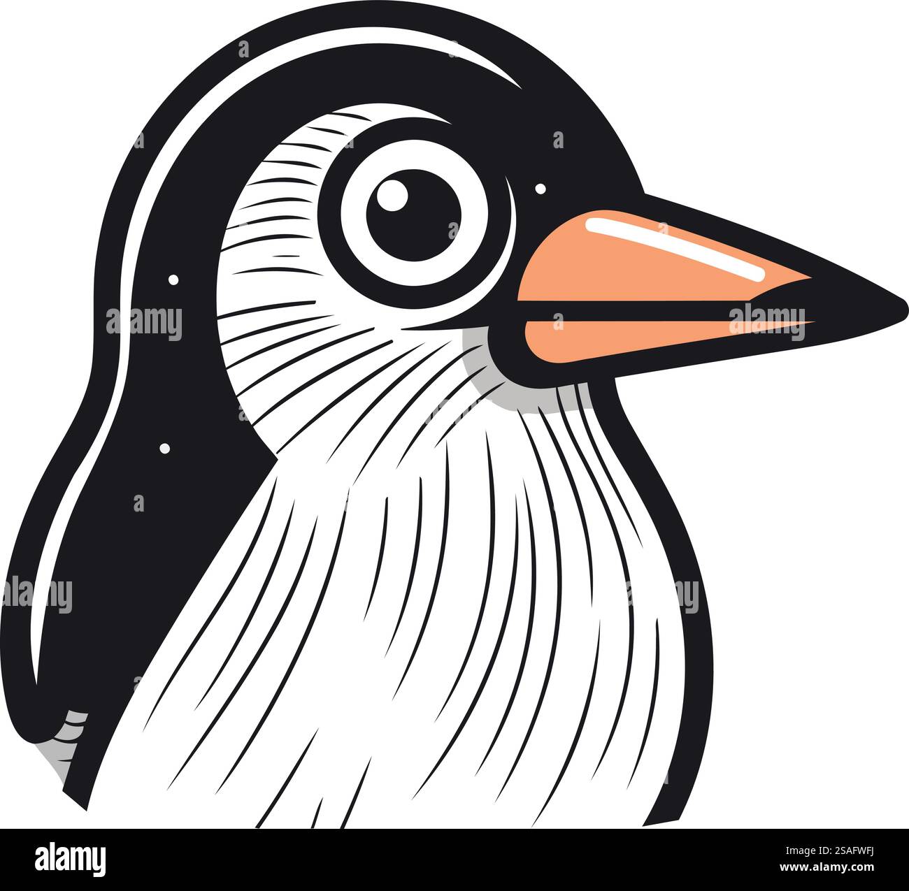 Cute penguin head. Vector illustration isolated on white background ...