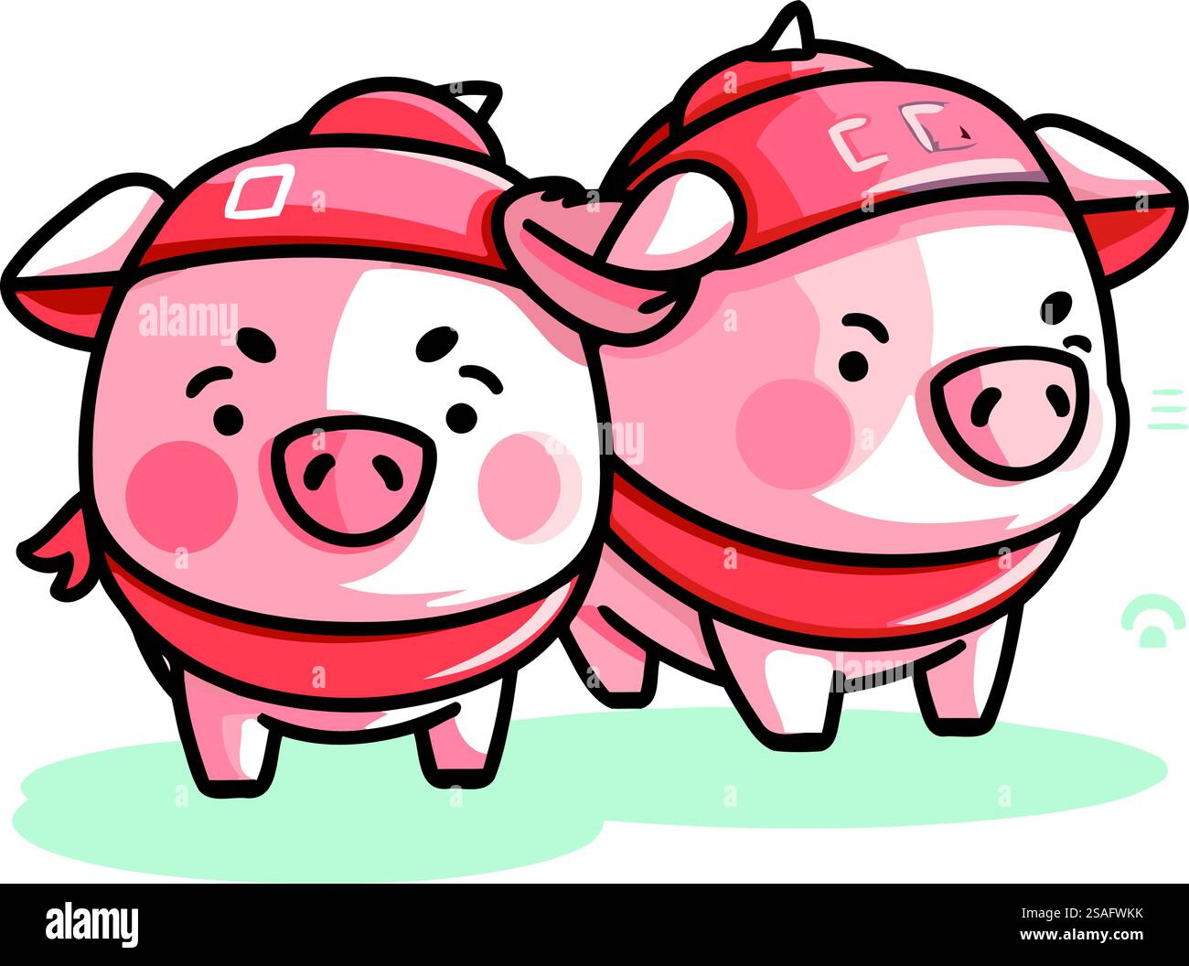Cute cartoon pigs. Vector illustration isolated on a white background ...