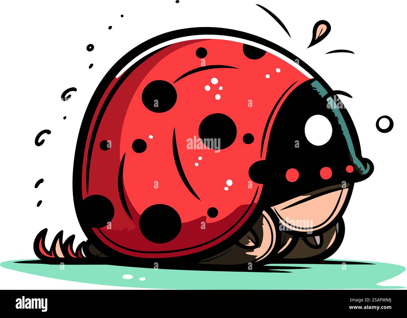 Cute cartoon ladybug isolated on white background. Vector illustration ...