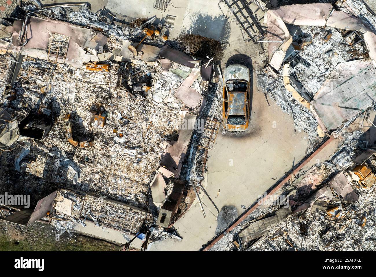 (EDITORS NOTE: Image taken with drone) A drone captures structures ...