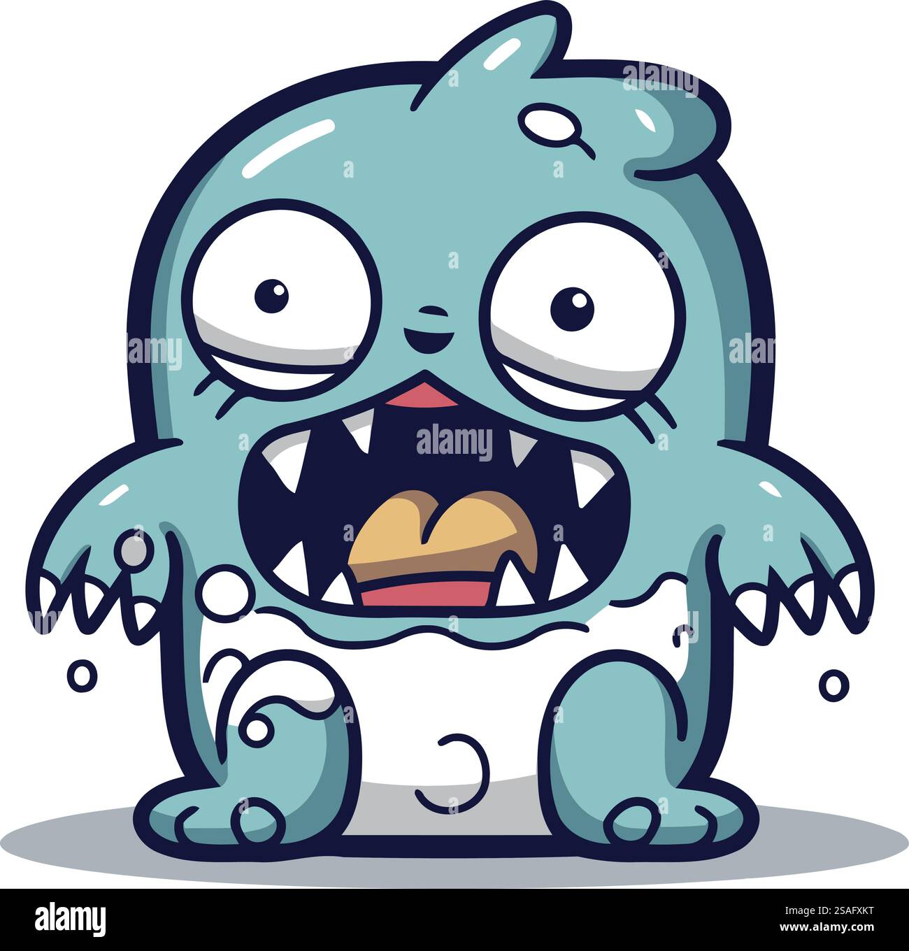 Angry monster character cartoon vector illustration. Cute monster ...