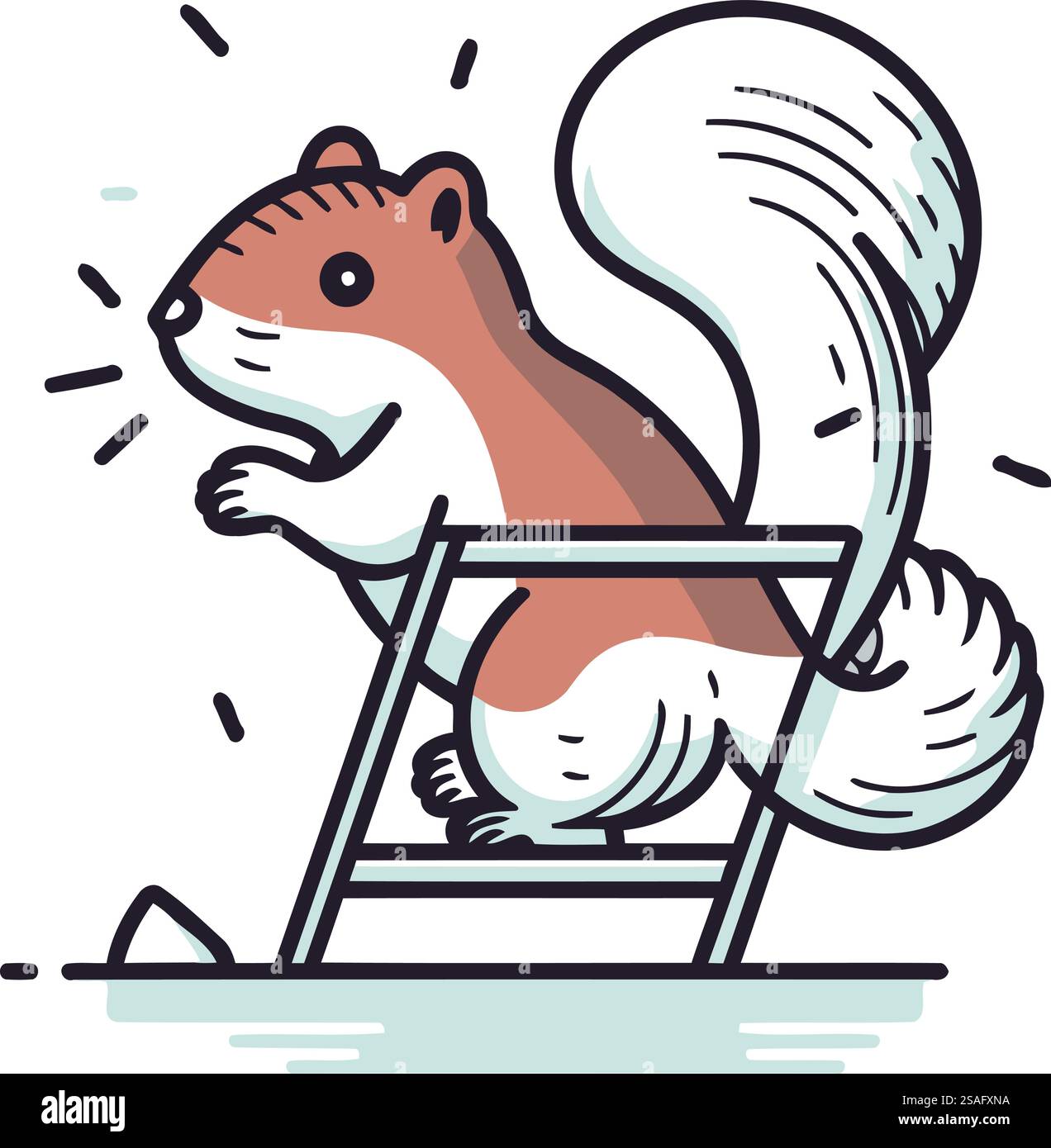 Cute cartoon chipmunk sitting on a chair. Vector illustration Stock ...