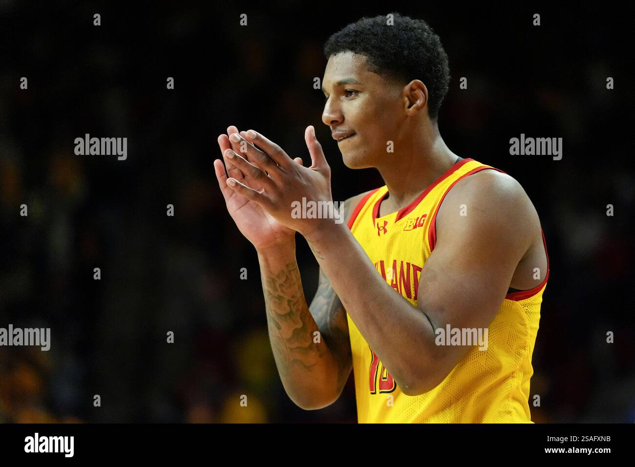 Maryland forward Julian Reese celebrates his team's victory over ...