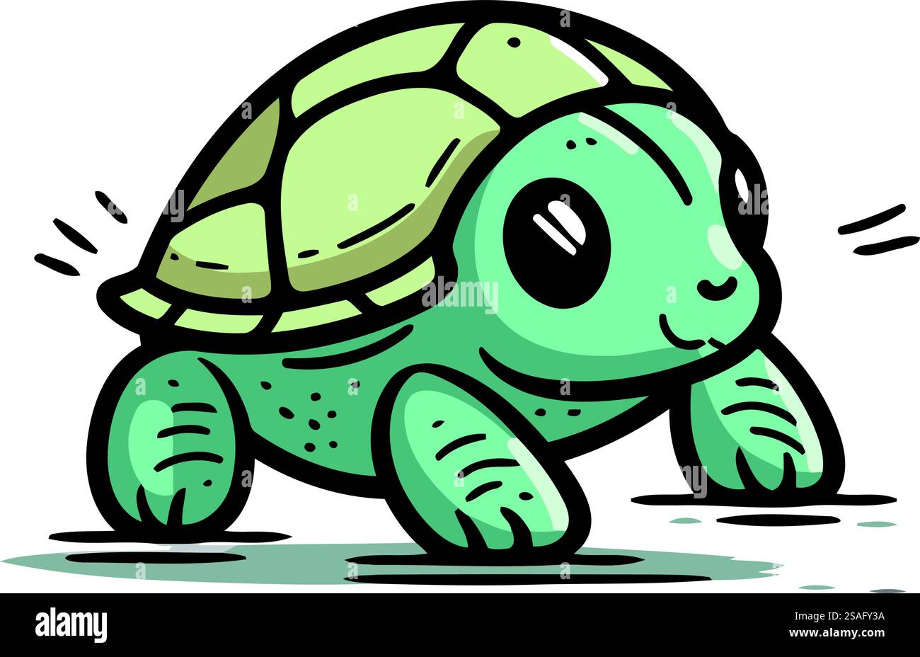 Cartoon turtle vector illustration. Cute and funny turtle character ...