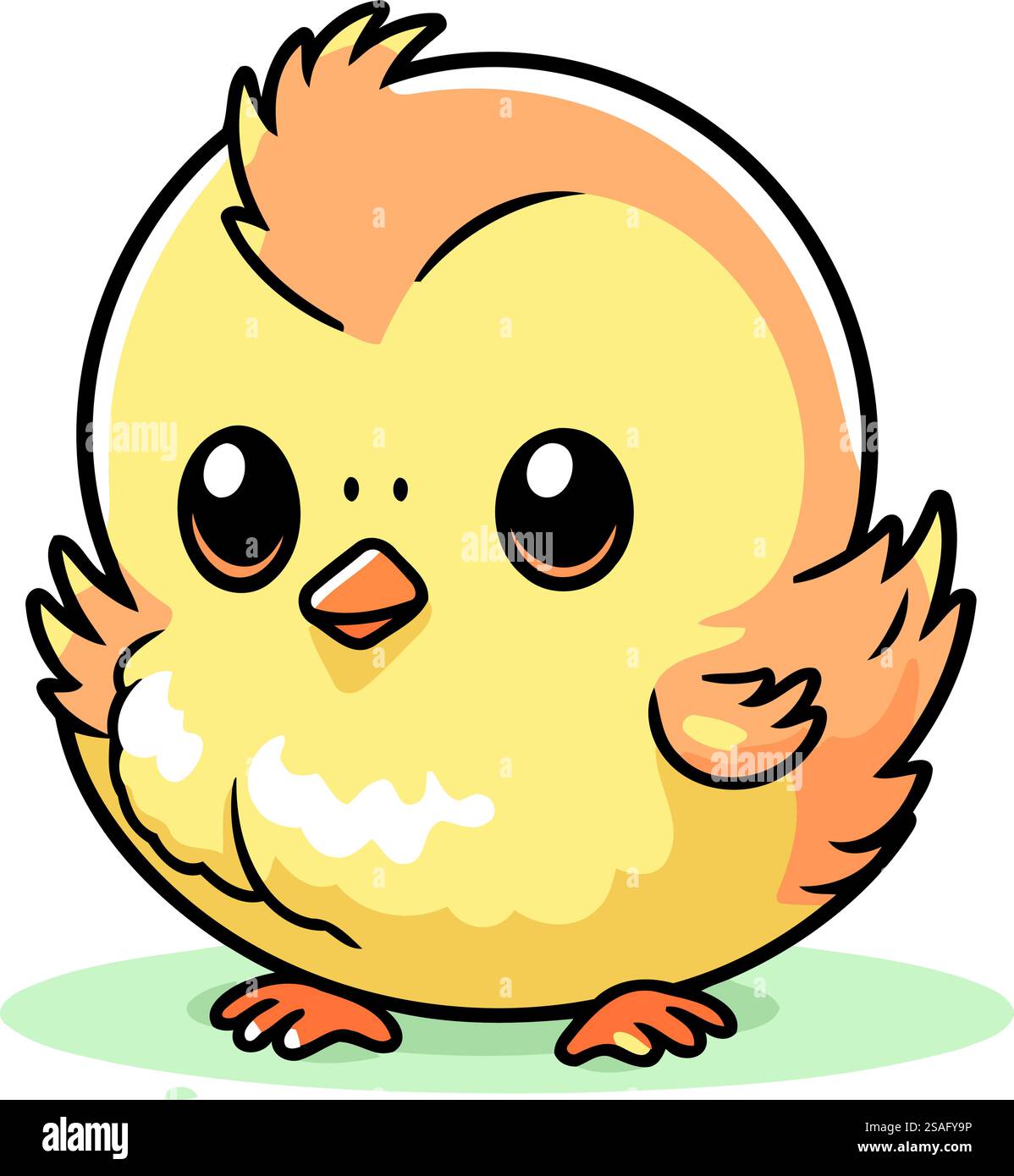 Cute little chick isolated on white background. Vector cartoon ...