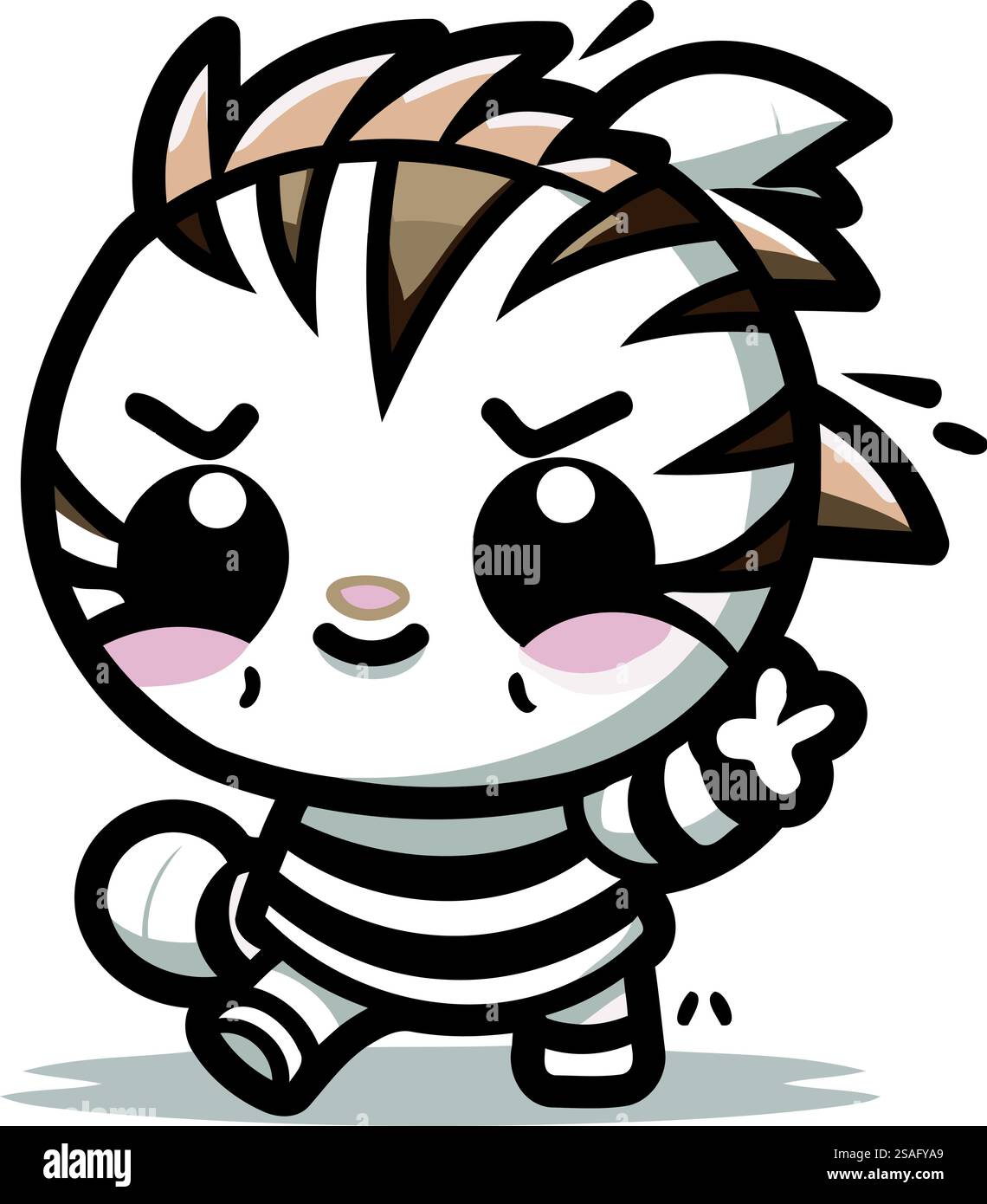 Cute Zebra Cartoon Mascot Character Vector Illustration Stock Vector ...
