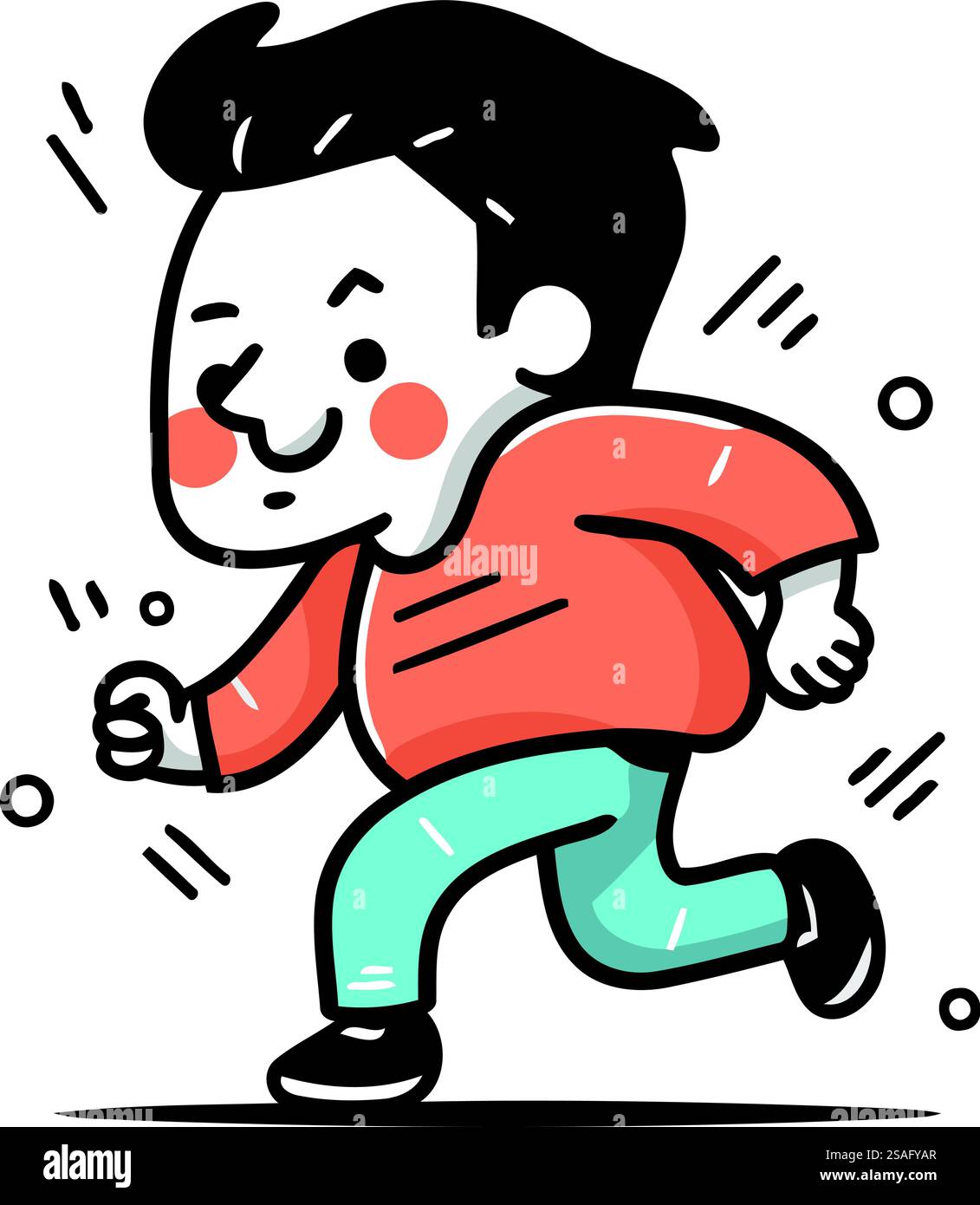 Running man. Vector illustration in cartoon style. Isolated on white ...