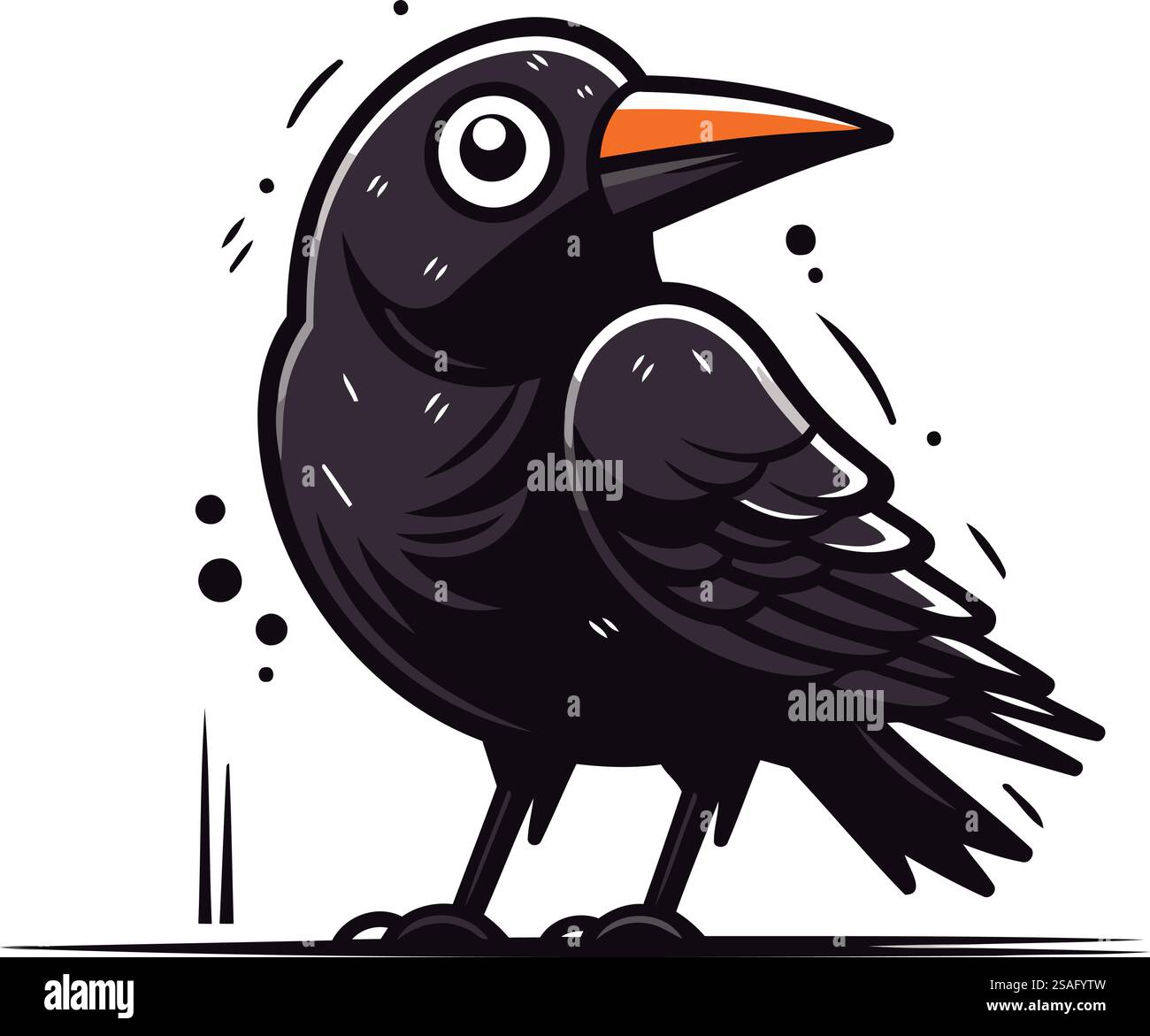 Crow. Vector illustration. Isolated on a white background Stock Vector ...