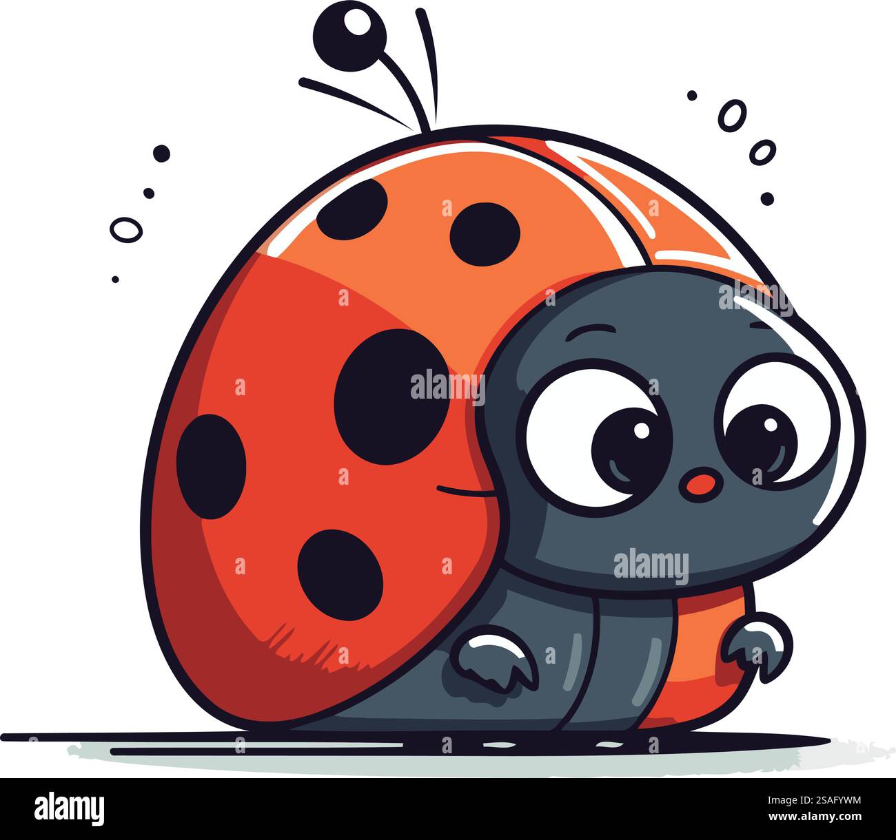 Cute cartoon ladybug. Vector illustration in a flat style Stock Vector ...