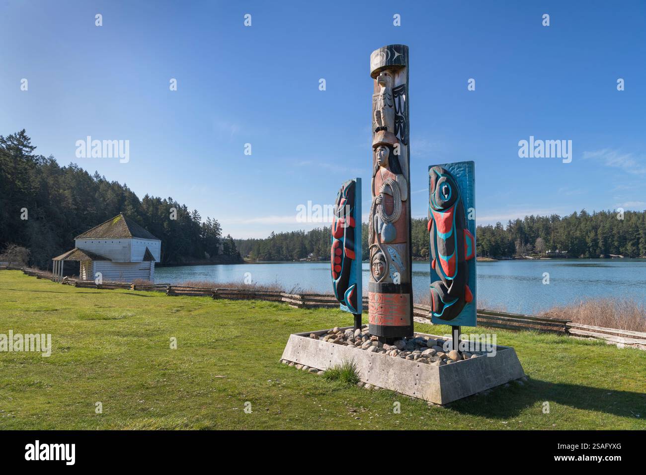 Coast Salish totem poles. English Camp, San Juan Islands National ...