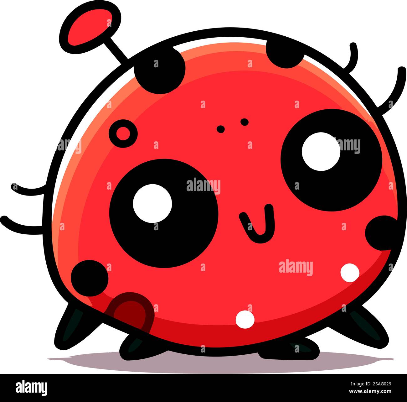 Cute Cartoon Ladybug Mascot Character Vector Illustration Stock Vector ...