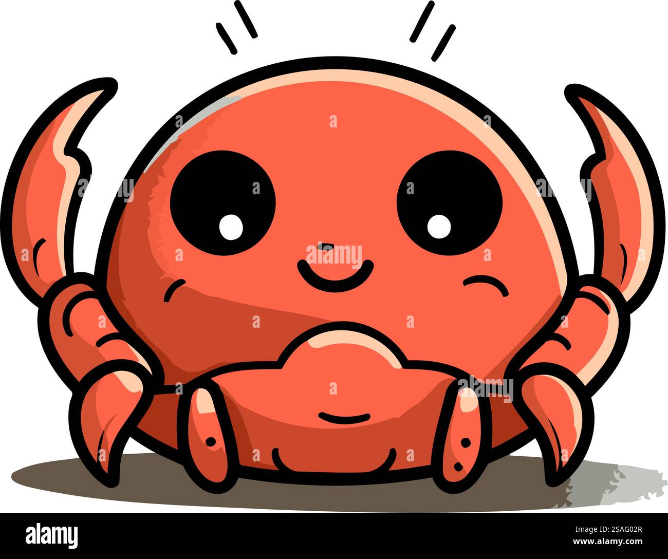 Cute cartoon crab character. Vector illustration isolated on white ...