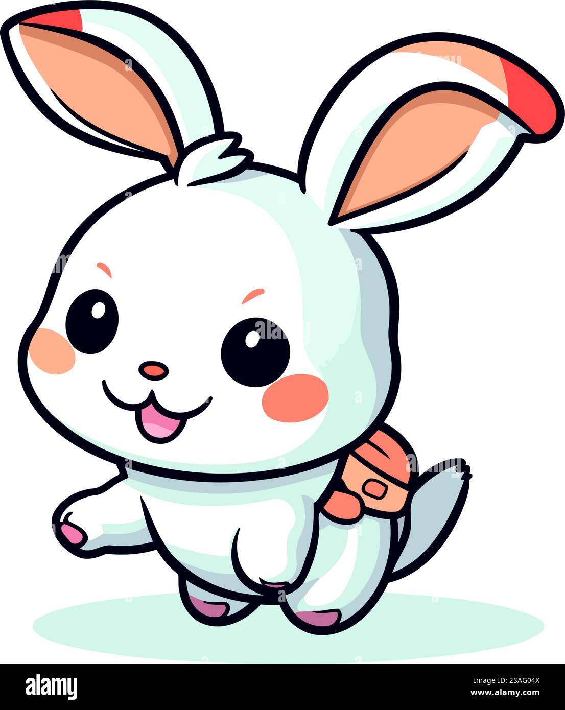 Cute little bunny cartoon vector illustration. Cute rabbit character ...