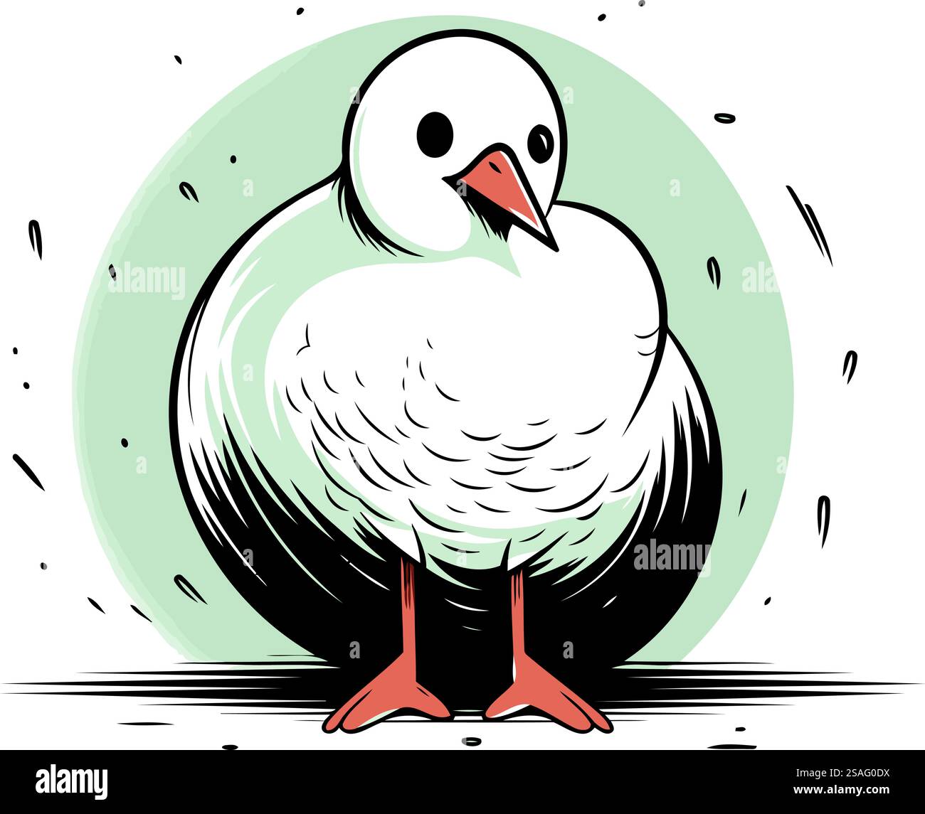Illustration of a seagull on a white background. Vector illustration ...