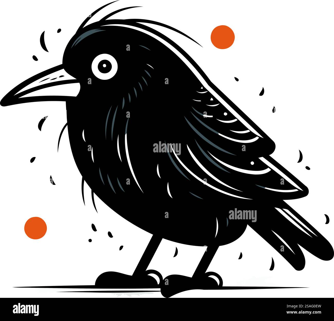 Crow. Vector illustration. Isolated on a white background Stock Vector ...