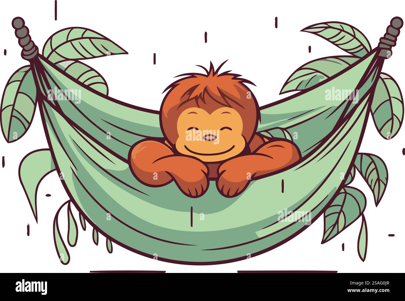 cute baby boy sleeping in hammock cartoon vector illustration graphic ...