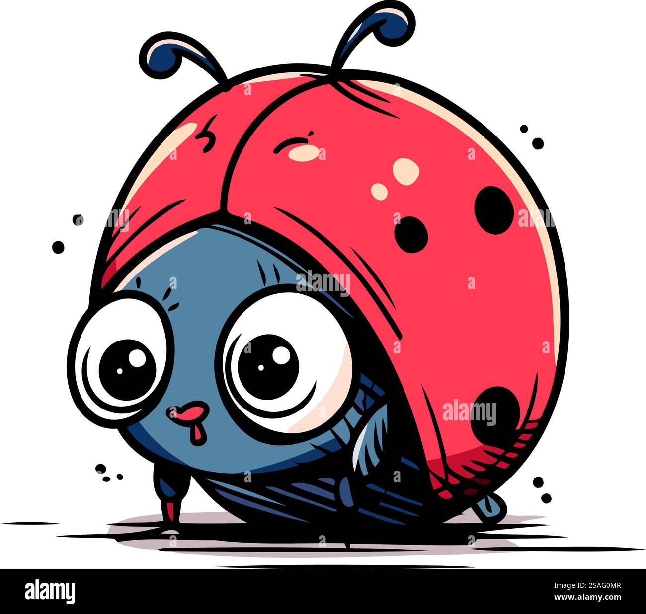 Cute cartoon ladybug isolated on white background. Vector illustration ...