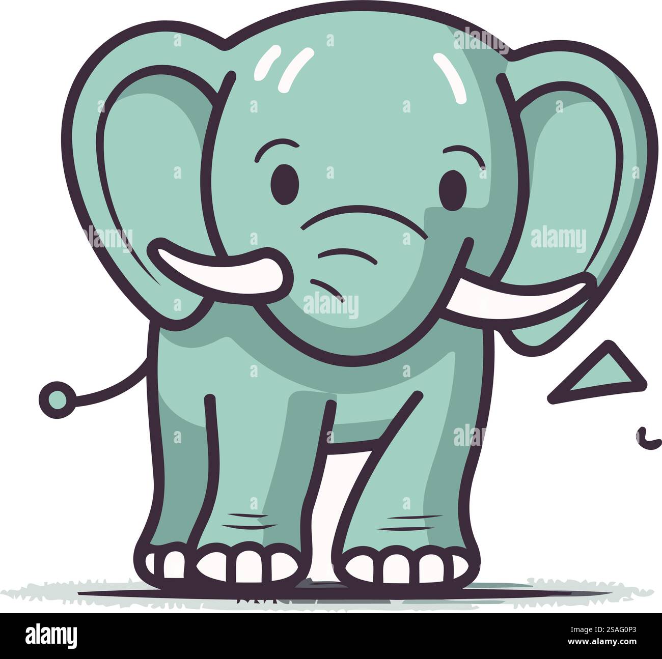 Cute Cartoon Elephant Character Vector Illustration. Cute Elephant ...