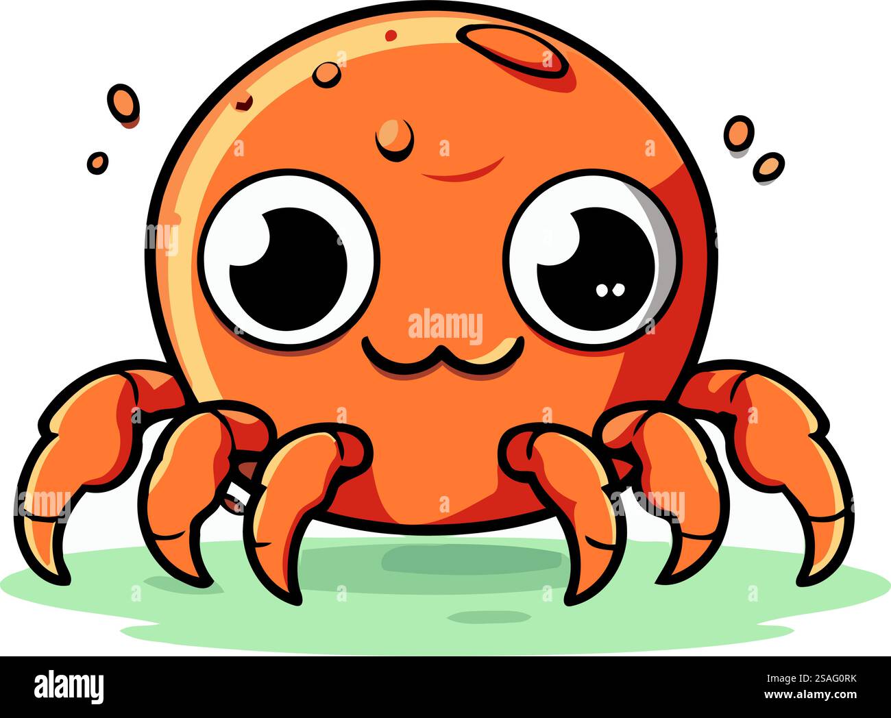 Cute cartoon crab character. Vector illustration isolated on white ...
