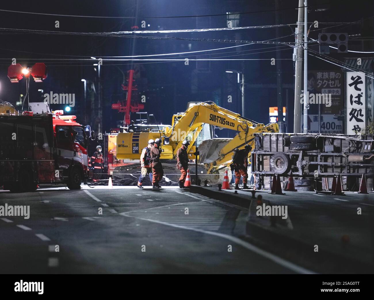 Yashio, Tokyo. 29/01/2025, Rescue operations continue on Jan. 29, 2025 ...
