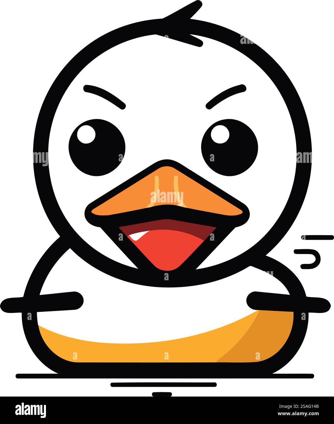 Cute cartoon duck. Vector illustration isolated on a white background ...