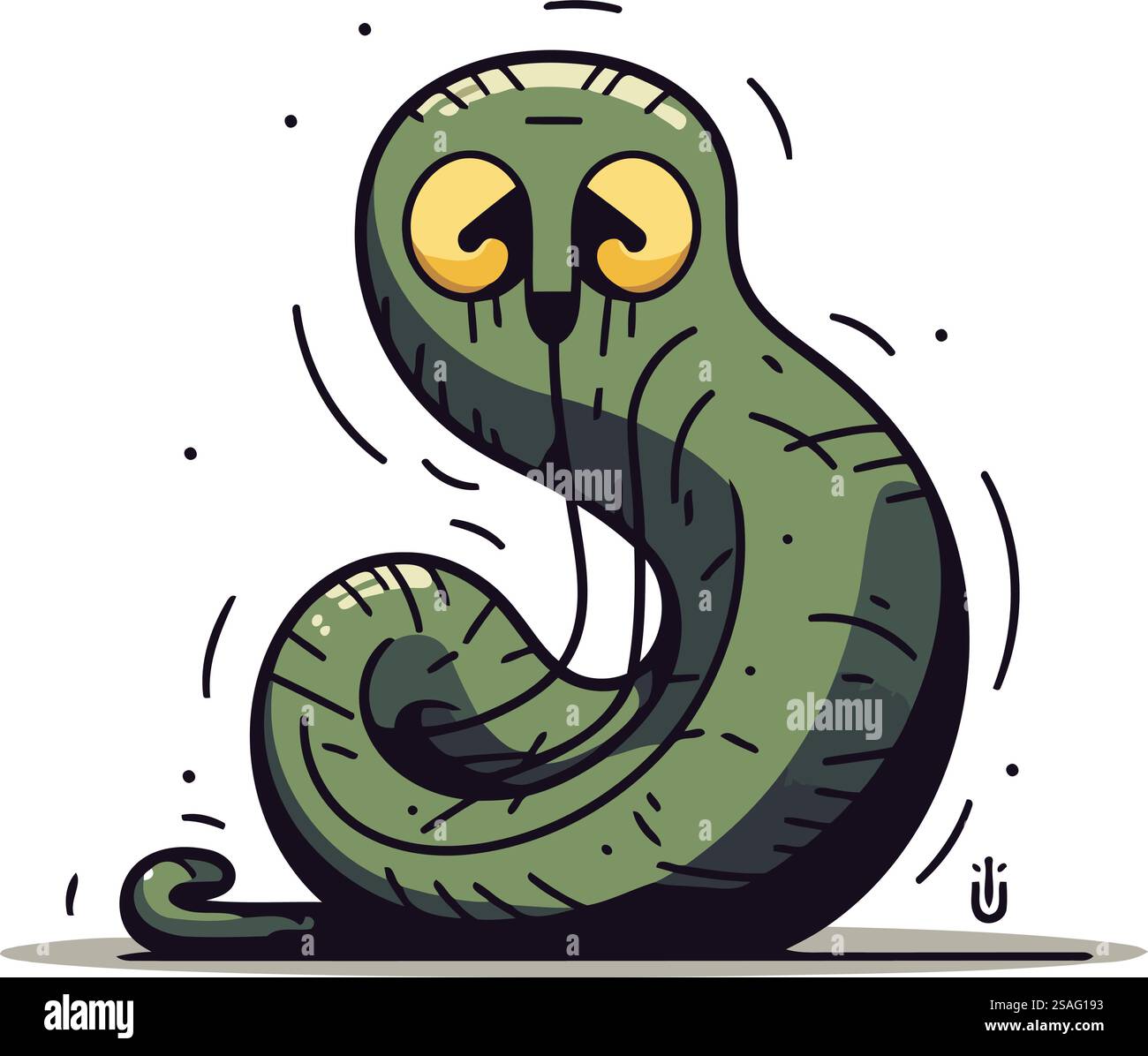 Cute cartoon snake. Vector illustration. Isolated on white background ...