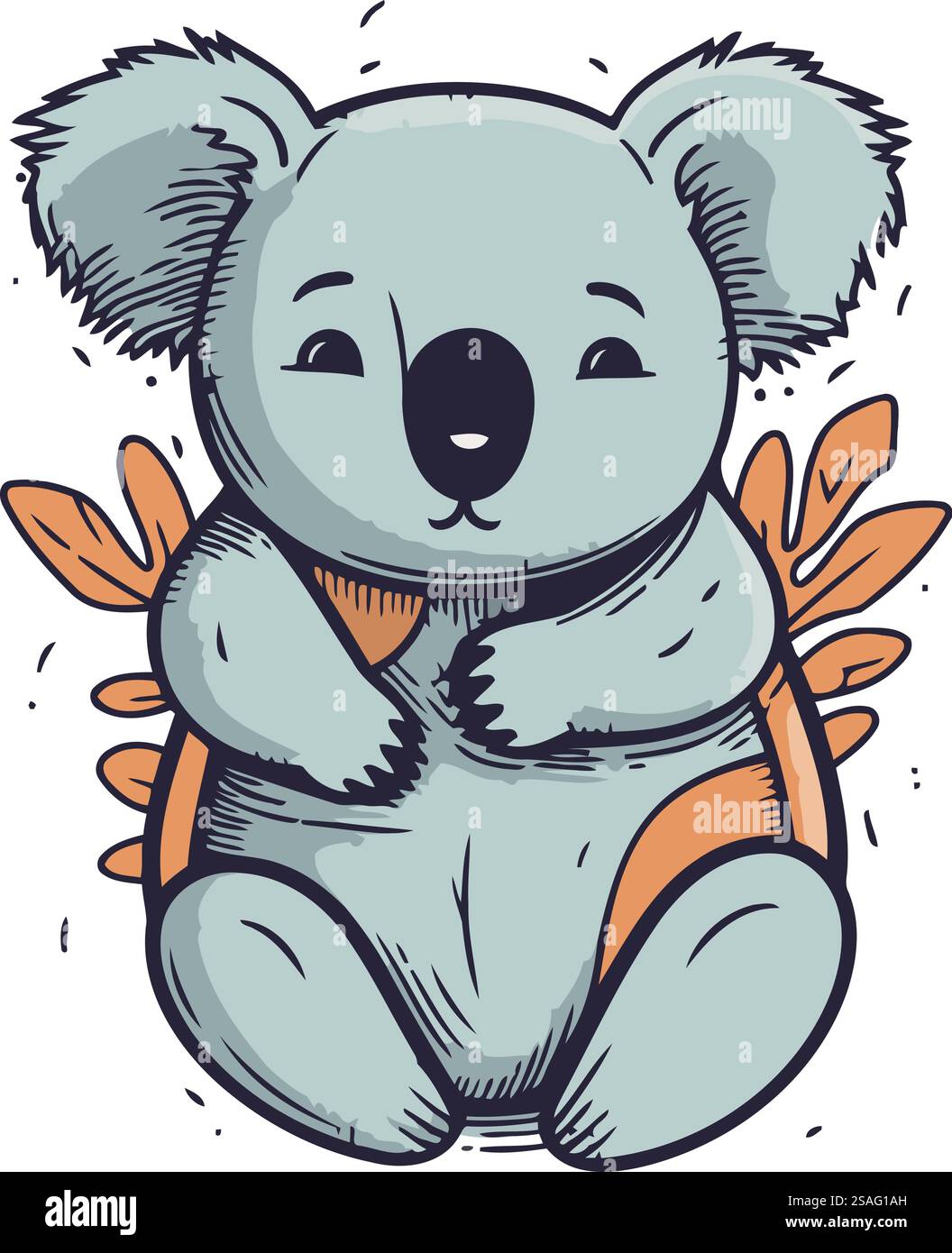 Cute koala cartoon character. Vector illustration in sketch style Stock ...