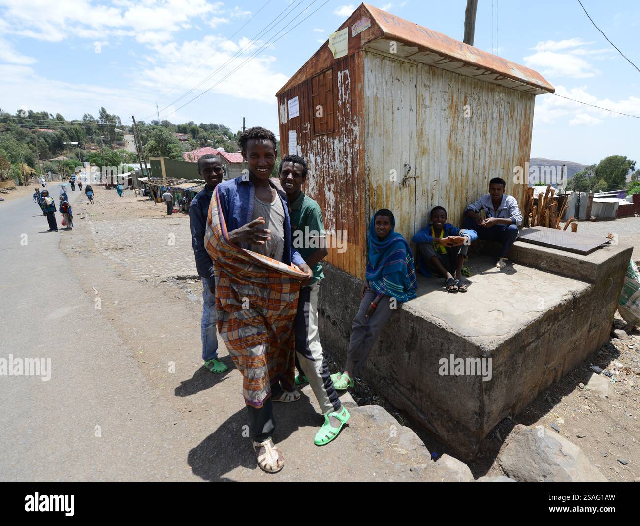 A group of Amhara men smiling for the camera. Photo taken in Gondar ...