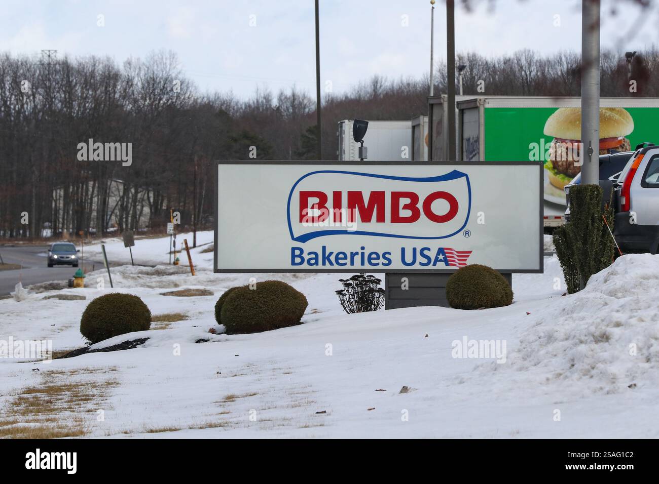 A sign with the Bimbo Bakeries USA logo is seen at its facility in ...