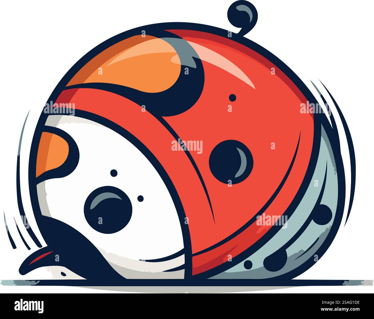 Ladybug. Vector illustration. Isolated on white background. Cartoon ...