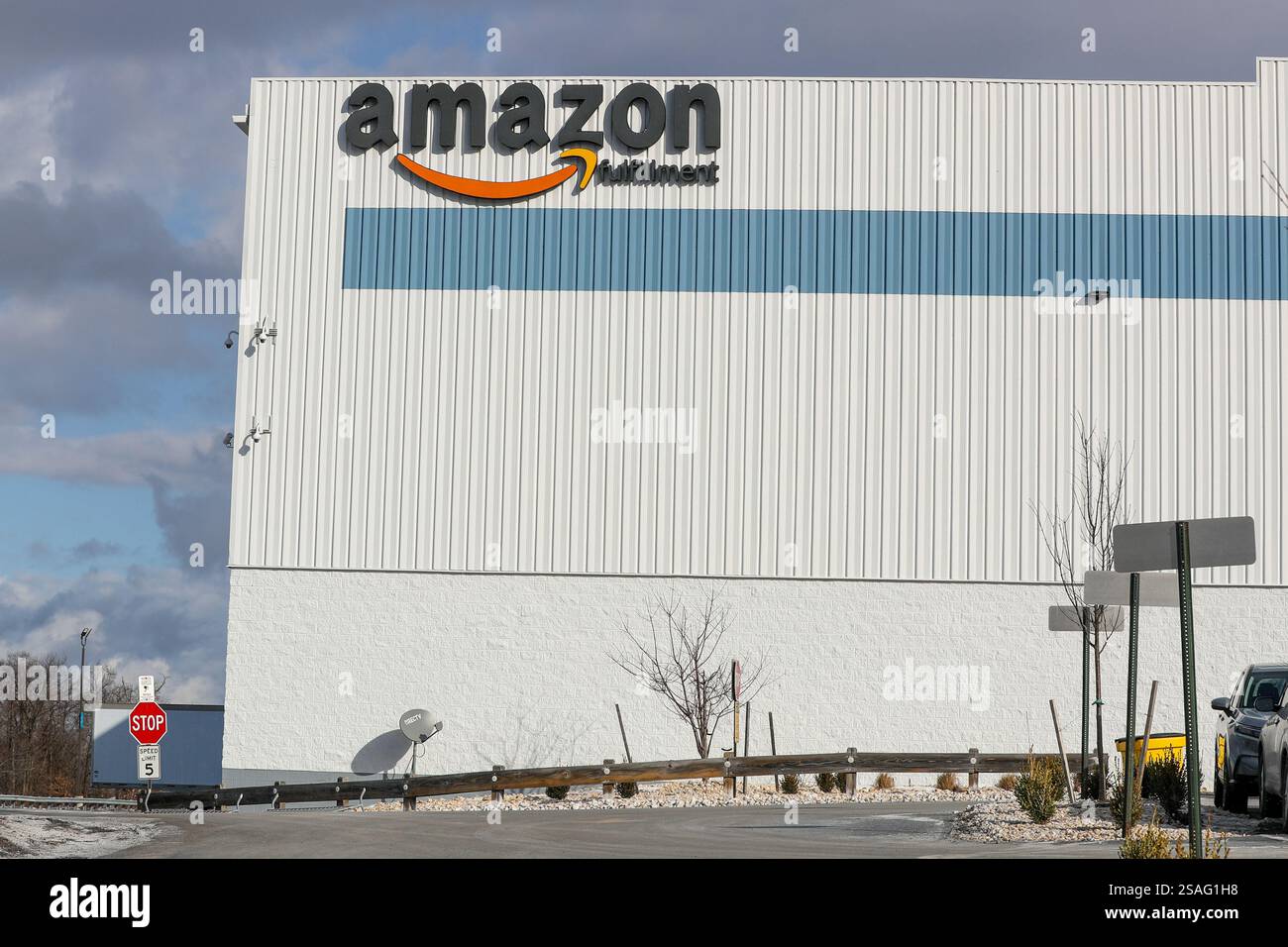 Hazle Township, United States. 29th Jan, 2025. The Amazon logo is seen ...