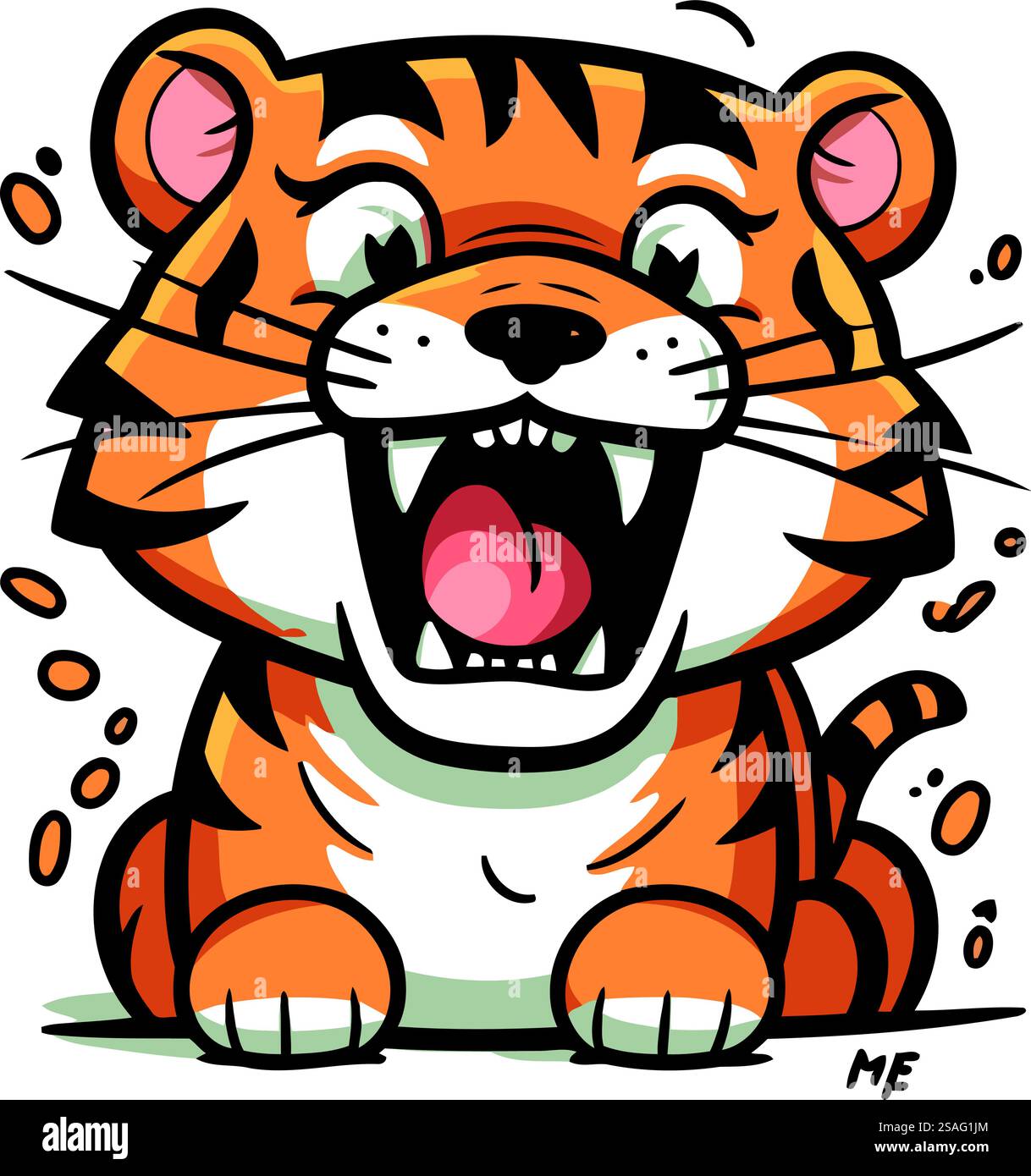 Angry tiger. Vector illustration. Isolated on white background Stock Vector Image & Art - Alamy