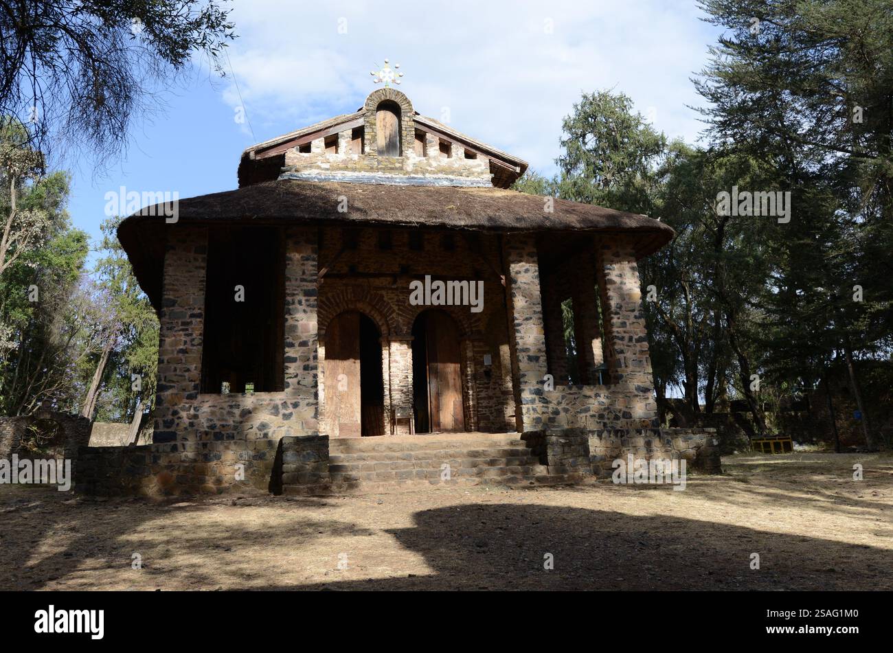 The beautifufl Debre Birhan Selassie church in Gondar, Ethiopia Stock ...