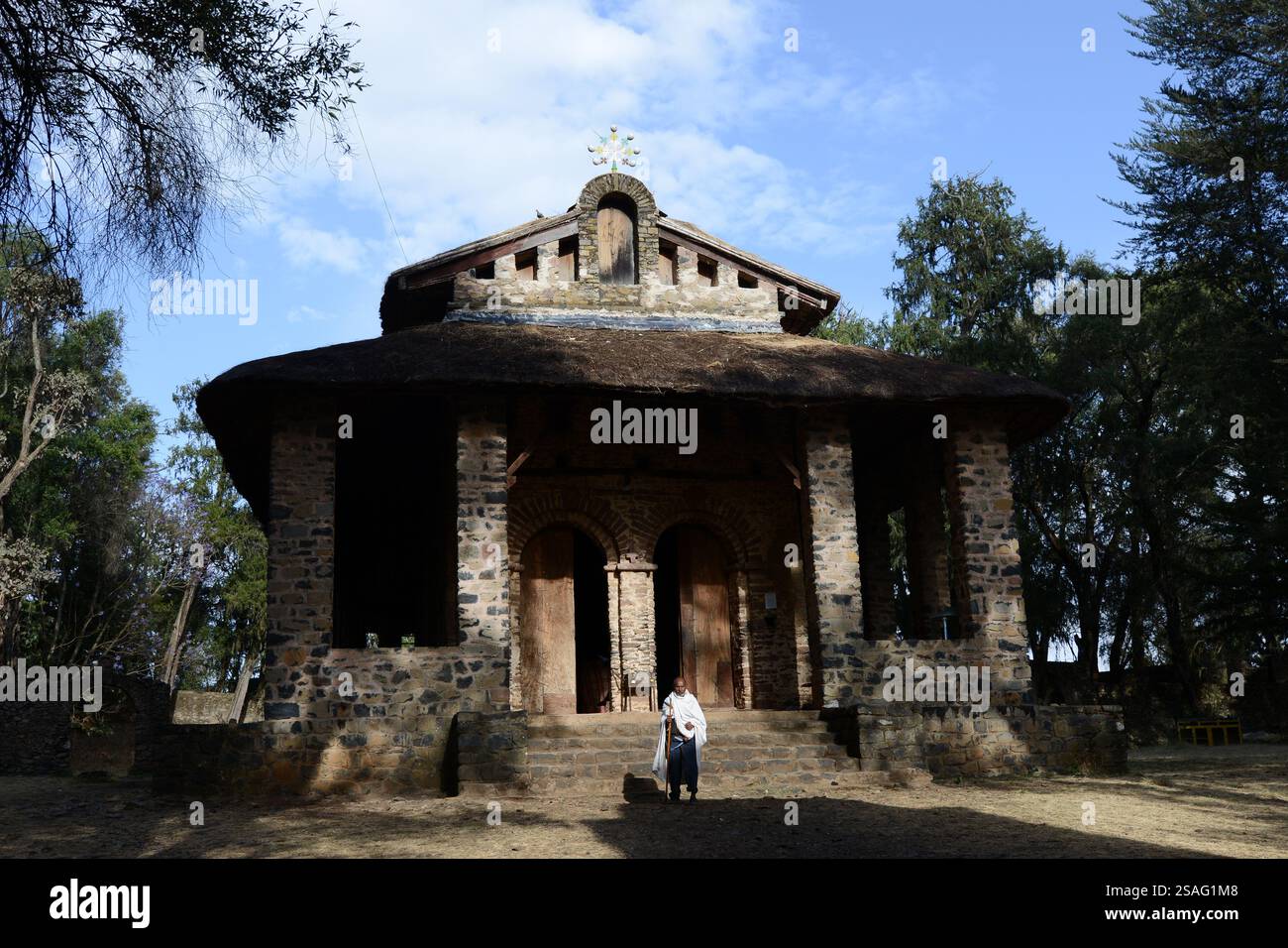 The beautifufl Debre Birhan Selassie church in Gondar, Ethiopia Stock ...