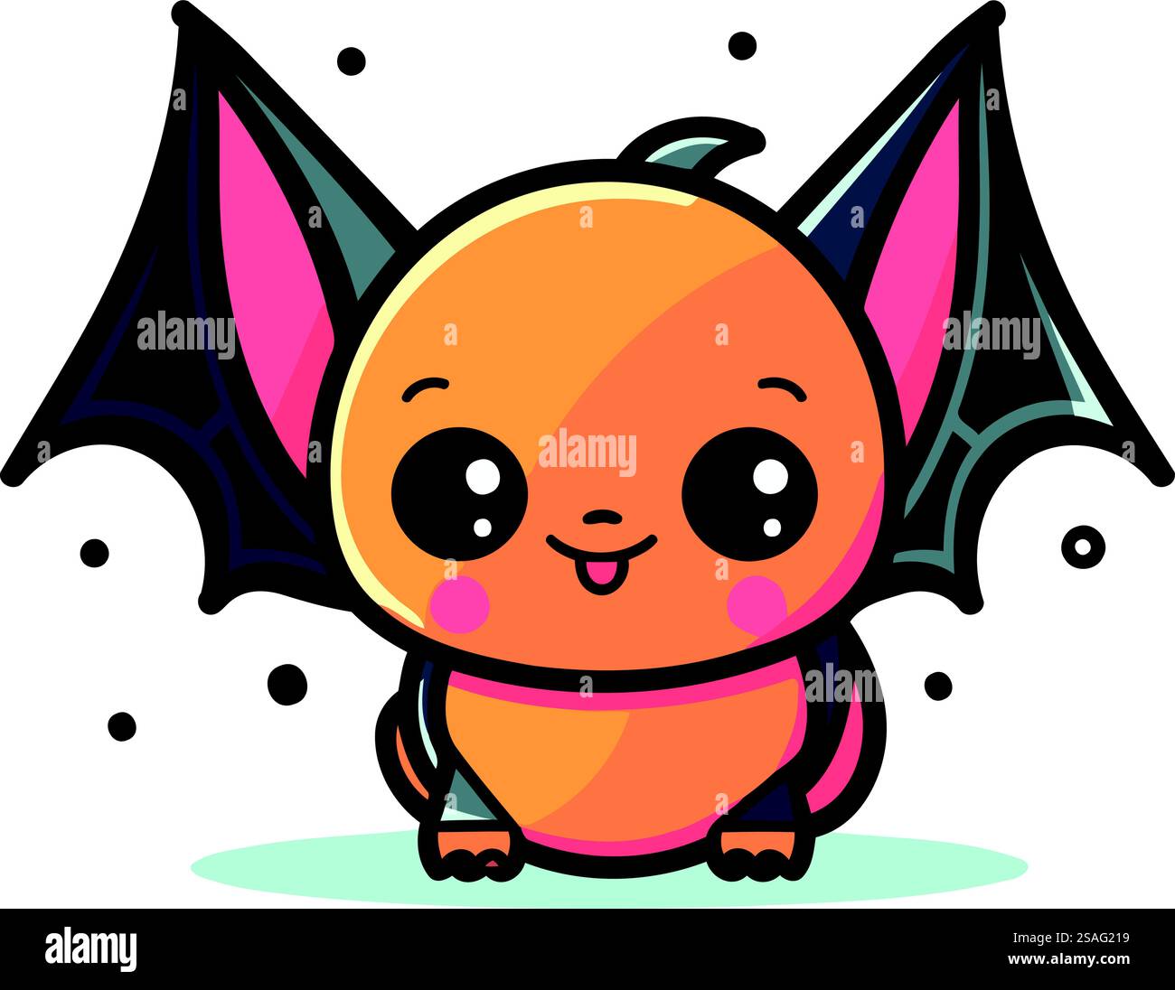 Cute little bat vector illustration. Cute cartoon bat character Stock ...