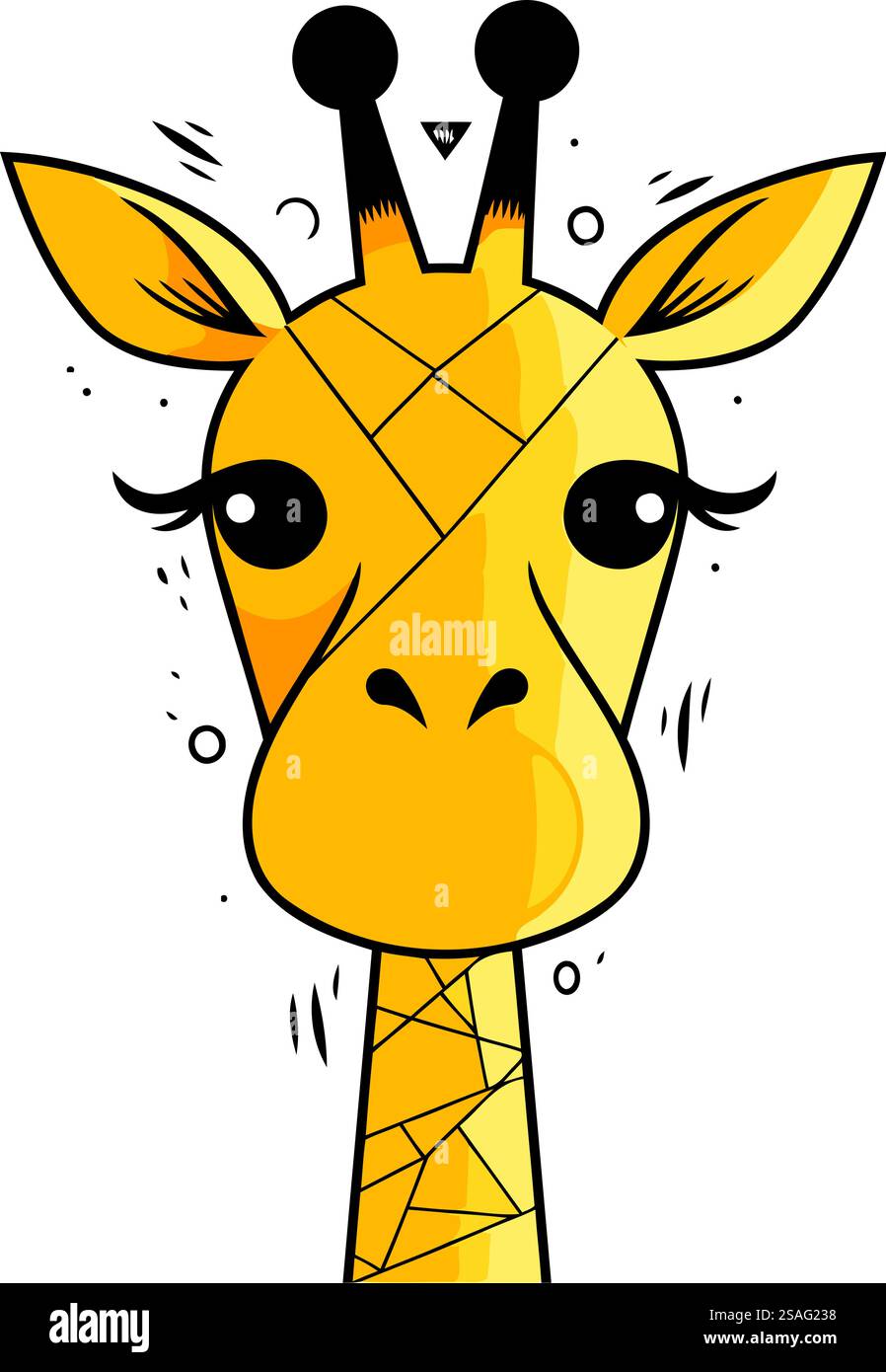 Cute giraffe head. Vector illustration in flat cartoon style Stock Vector Image & Art - Alamy