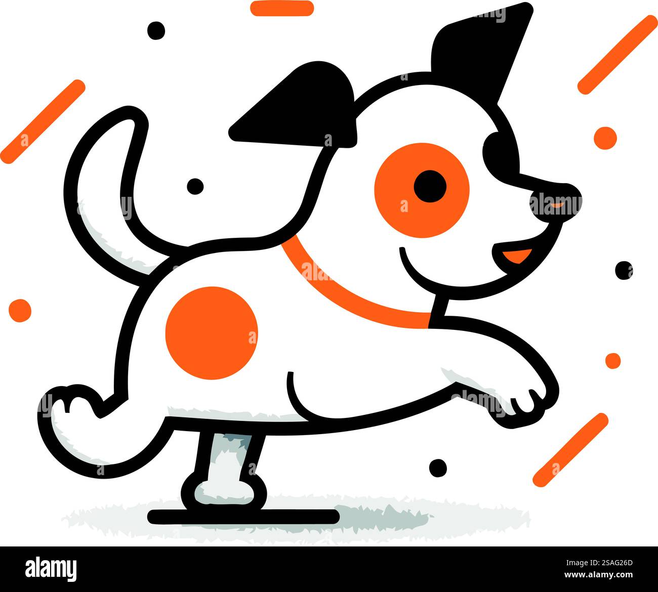Cute cartoon dog running. Vector illustration in trendy flat style ...