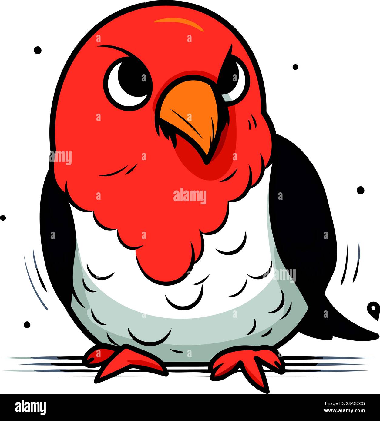 Illustration of a cute little red robin. Vector illustration Stock ...