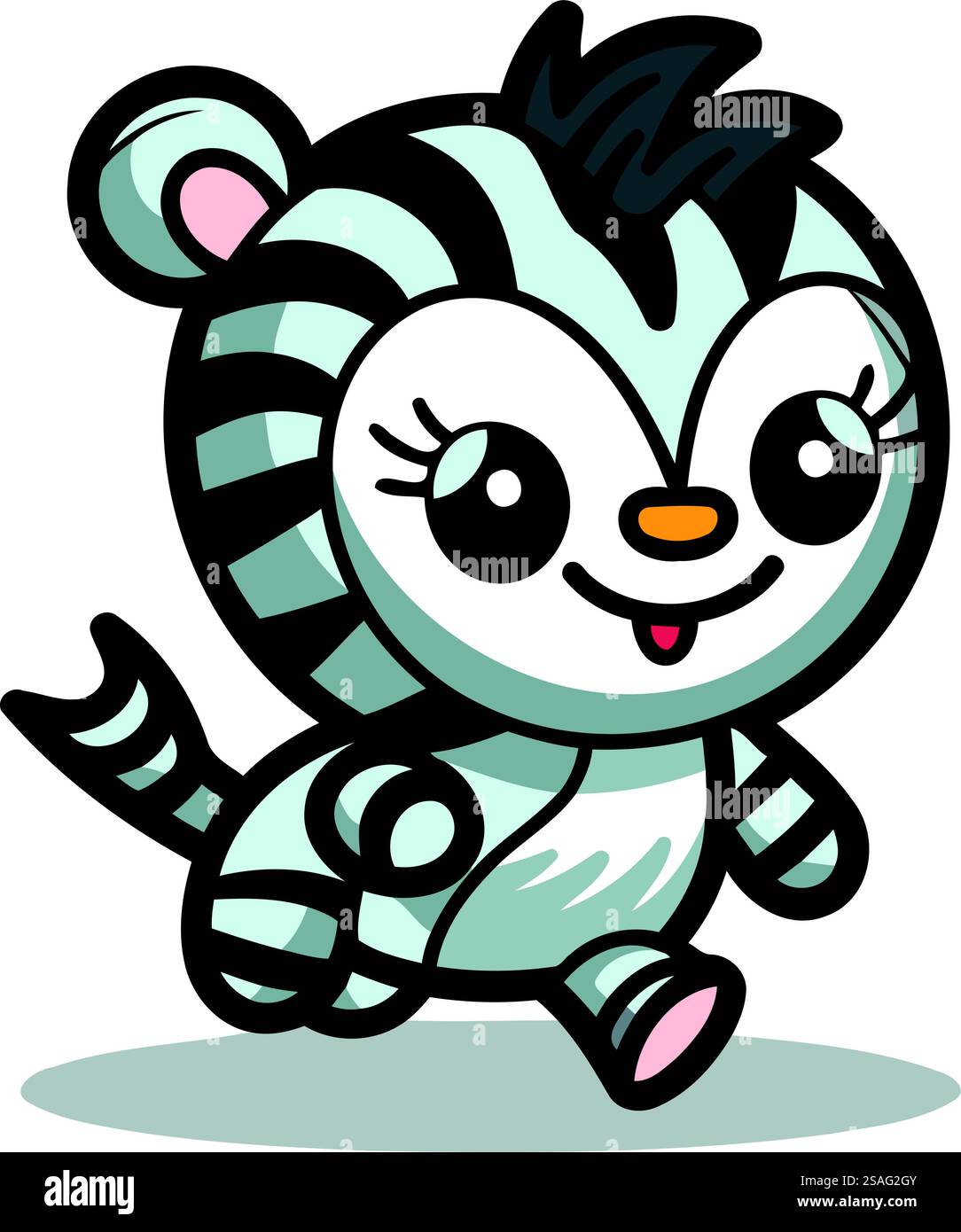 Cute Cartoon Zebra Mascot Character Vector Illustration Stock Vector ...